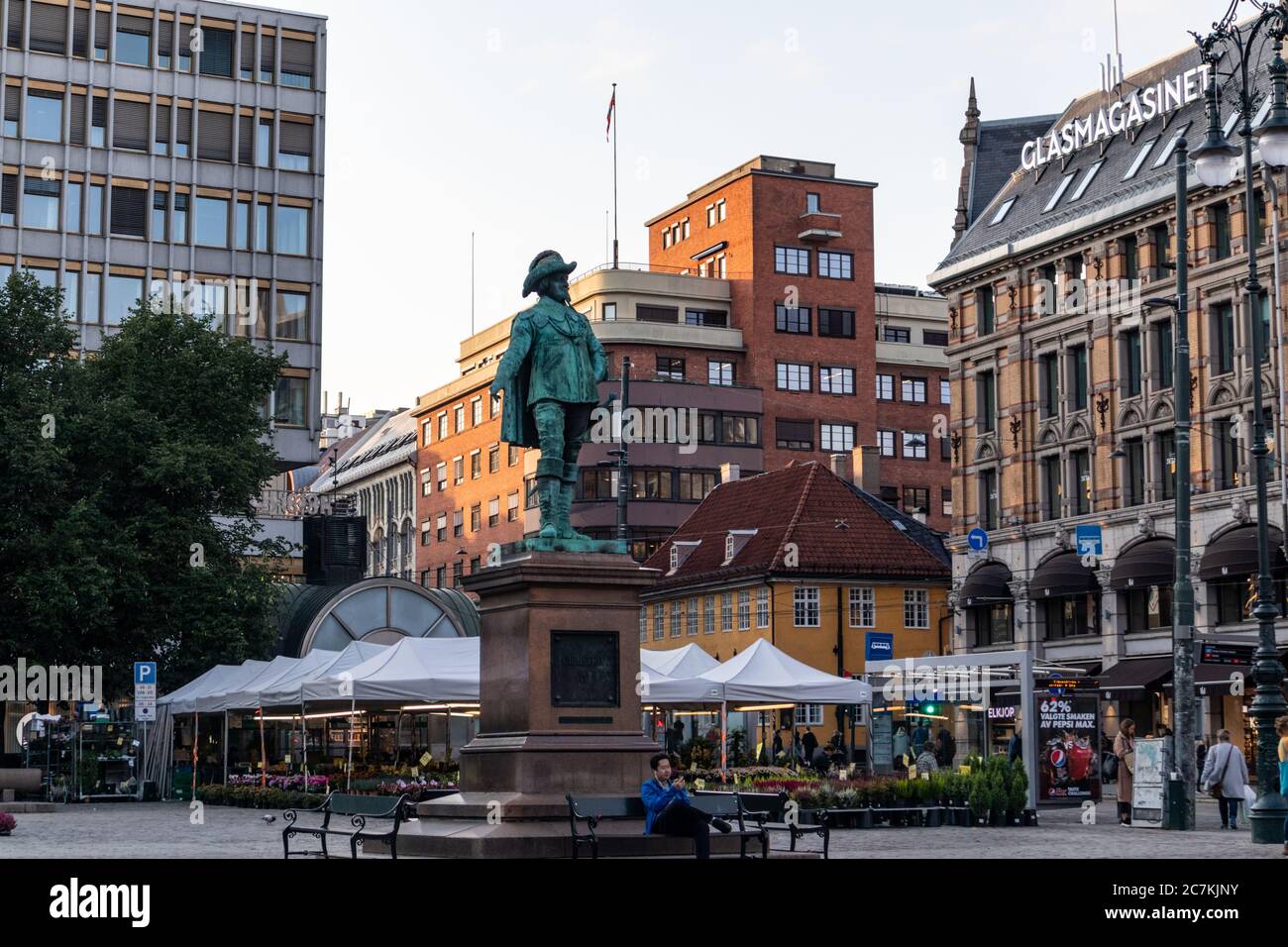 Oslo, Norway - September 10, 2019: Christian IV statue of the king of ...