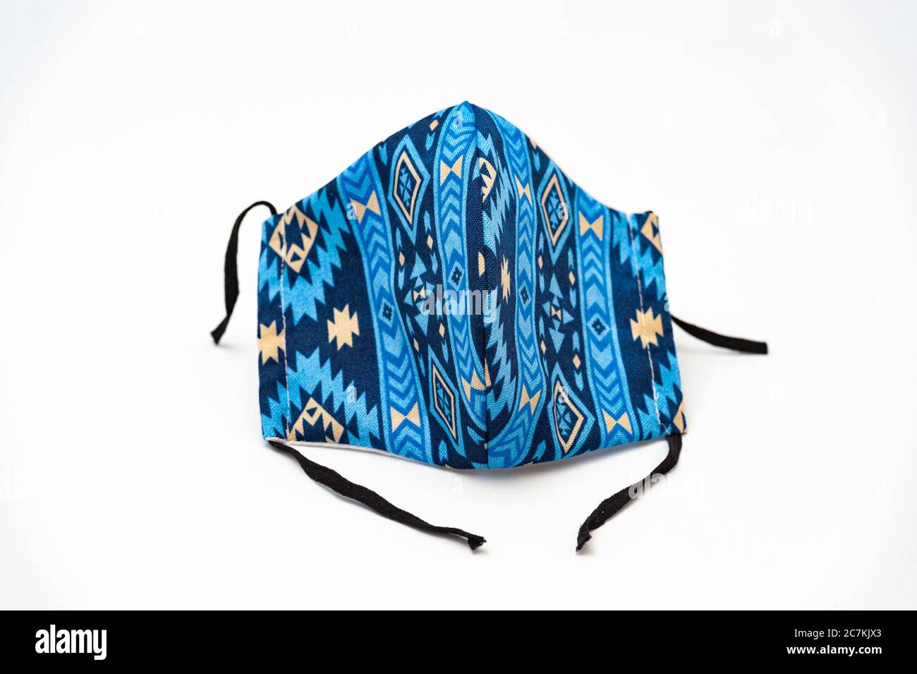 Blue and white (DIY) homemade fabric facial masks for protection ...