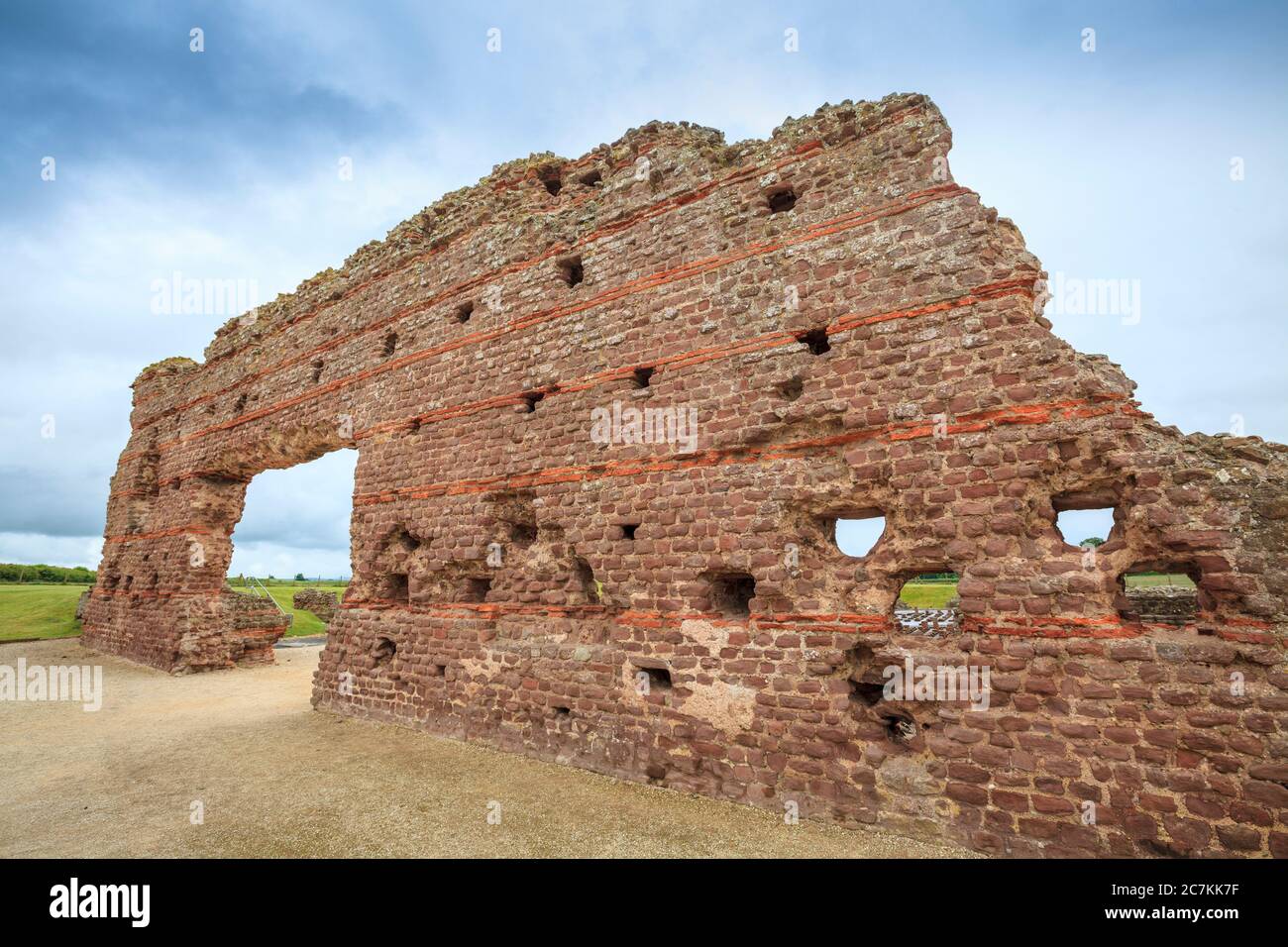 The remains of the Basilica Wall of the baths at Wroxeter, Shropshire ...