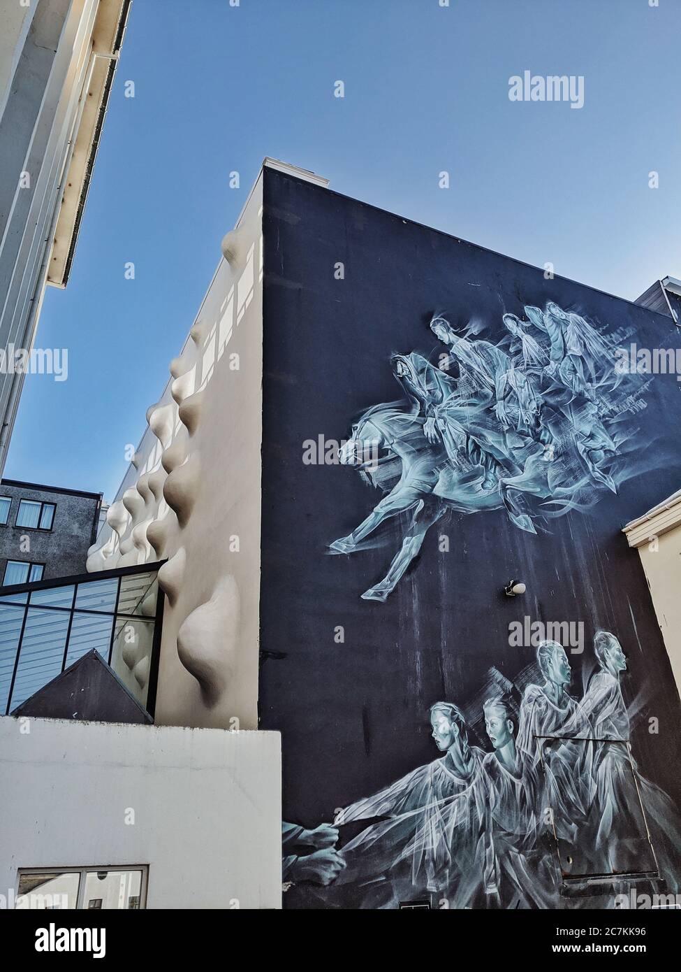 "Pale Green Ghosts", street art by artist John Gent in Iceland's ...
