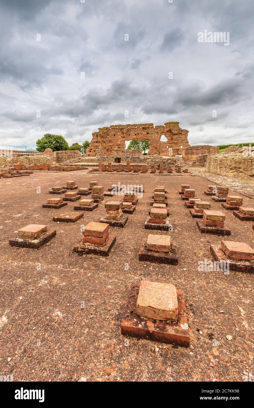 The Hypocaust system and remains of the Basilica wall of the Roman ...