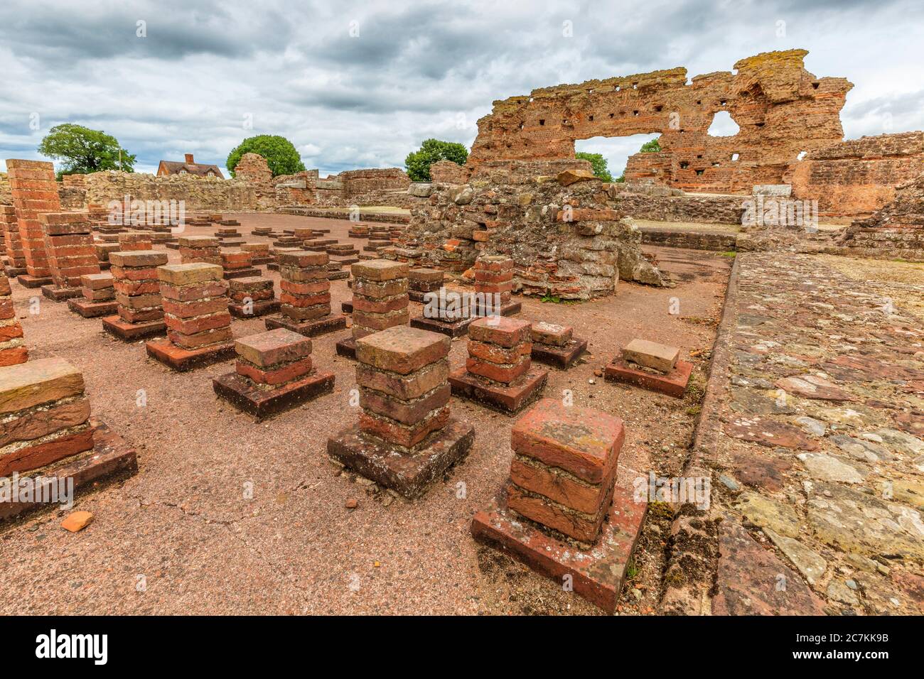 The Hypocaust system and remains of the Basilica wall of the Roman ...