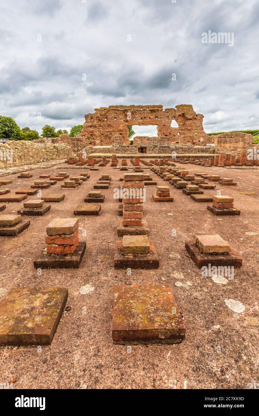 The Hypocaust system and remains of the Basilica wall of the Roman ...