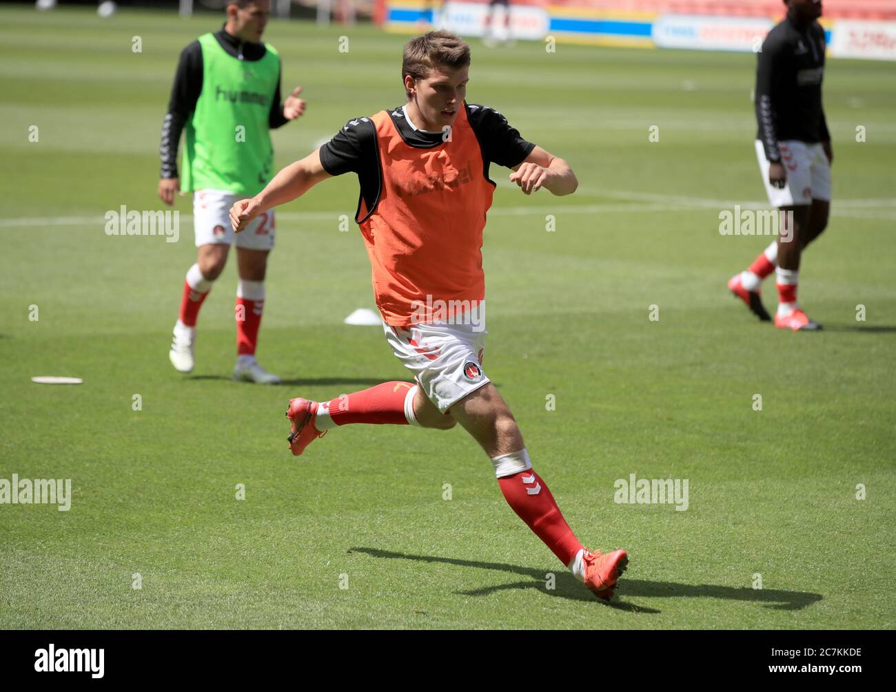 Charlton Athletic's Josh Davison warms up prior to the Sky Bet ...