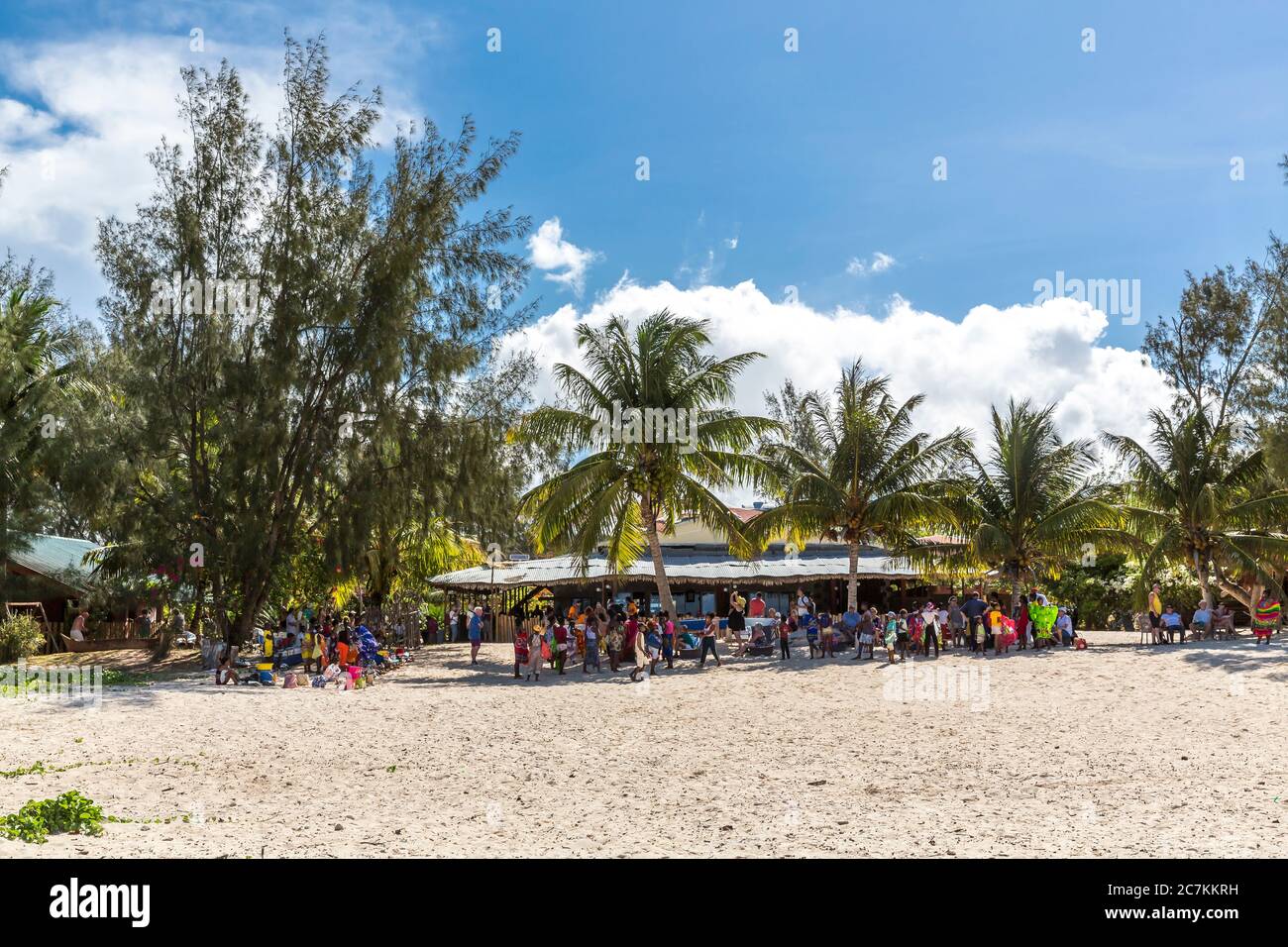 Souvenir shop assistants on Sakalava Beach, Oronjia National Park ...