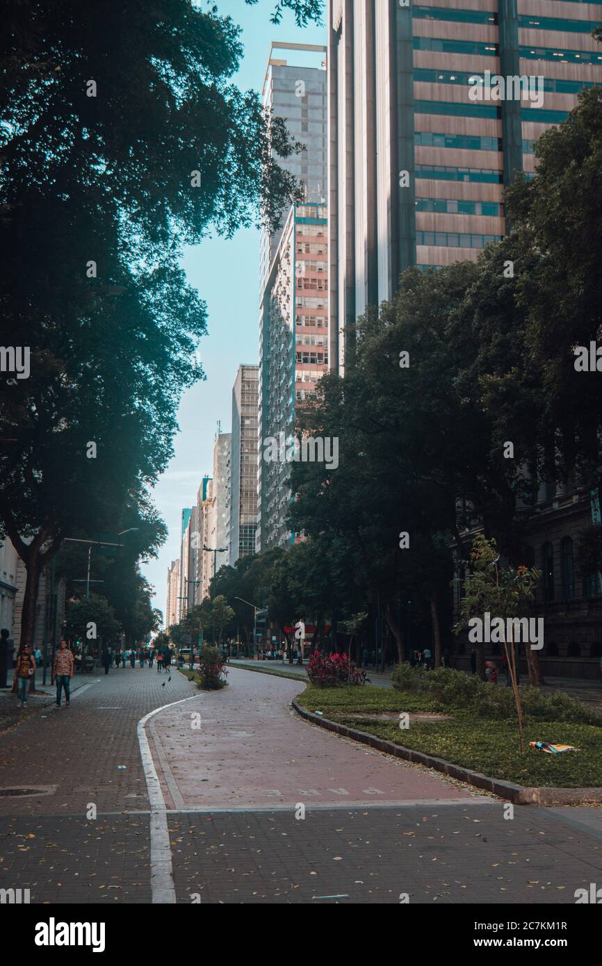 Streets of Rio downtown with buildings and people Stock Photo - Alamy