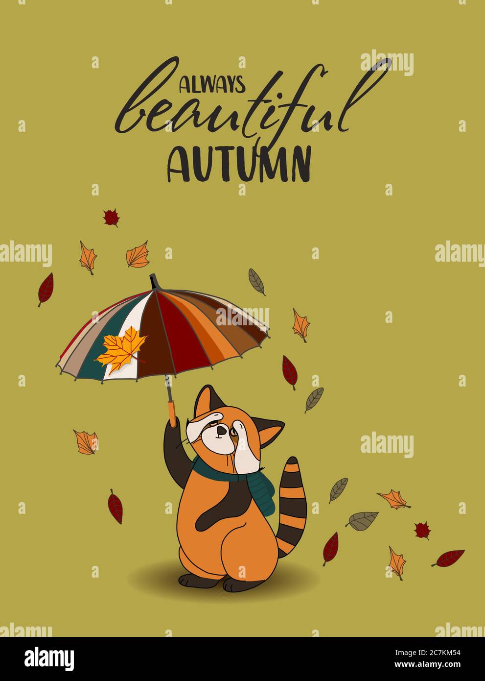 red panda, falling leaves, cozy food, nuts, mushrooms and pumpkin ...