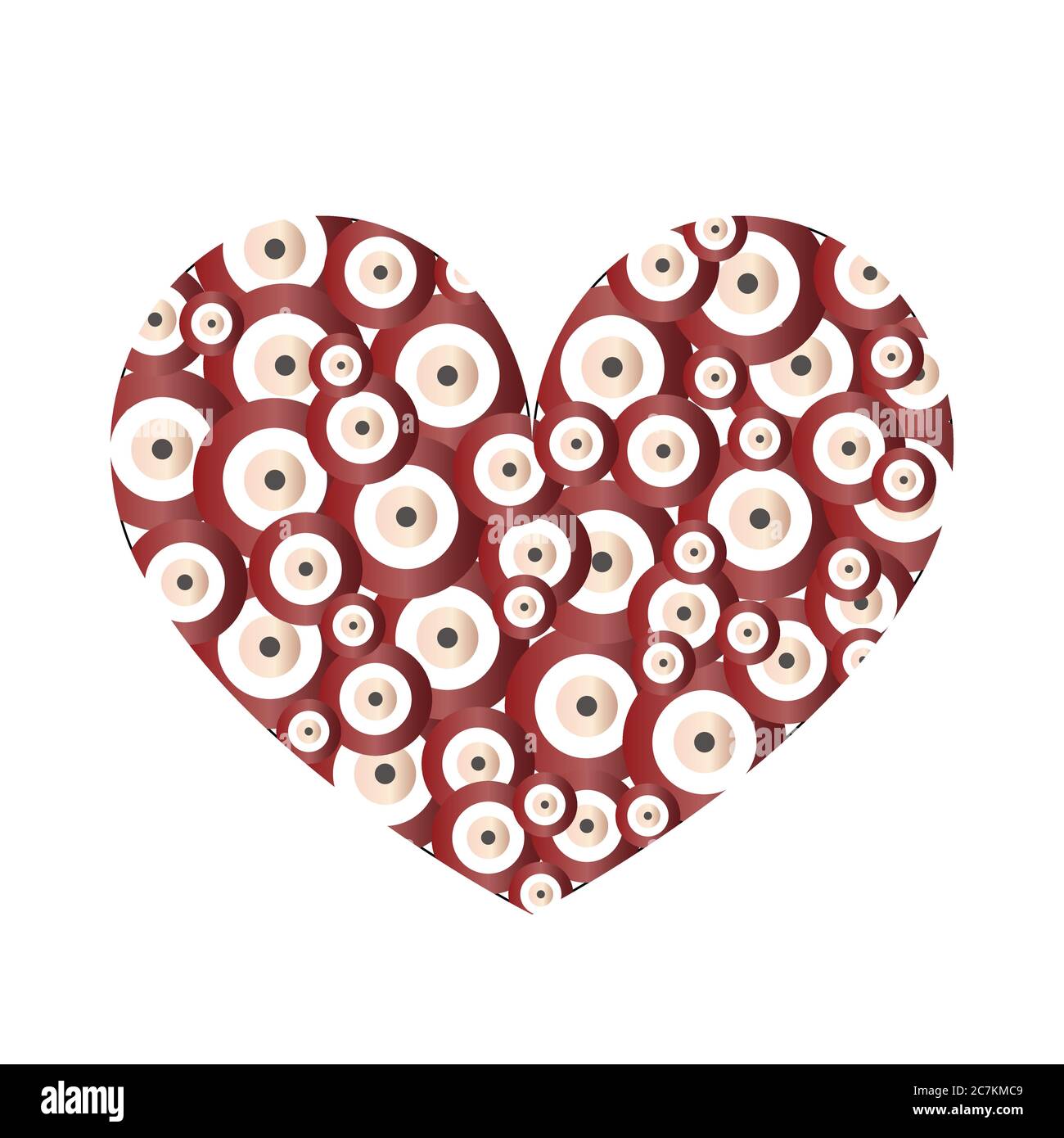 heart with dark red evil eyes vector - evil eye card Stock Vector Image ...