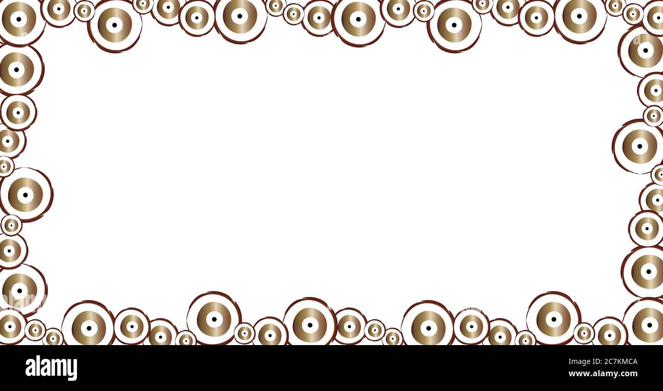 horizontal banner with brown evil eyes vector on white background Stock ...