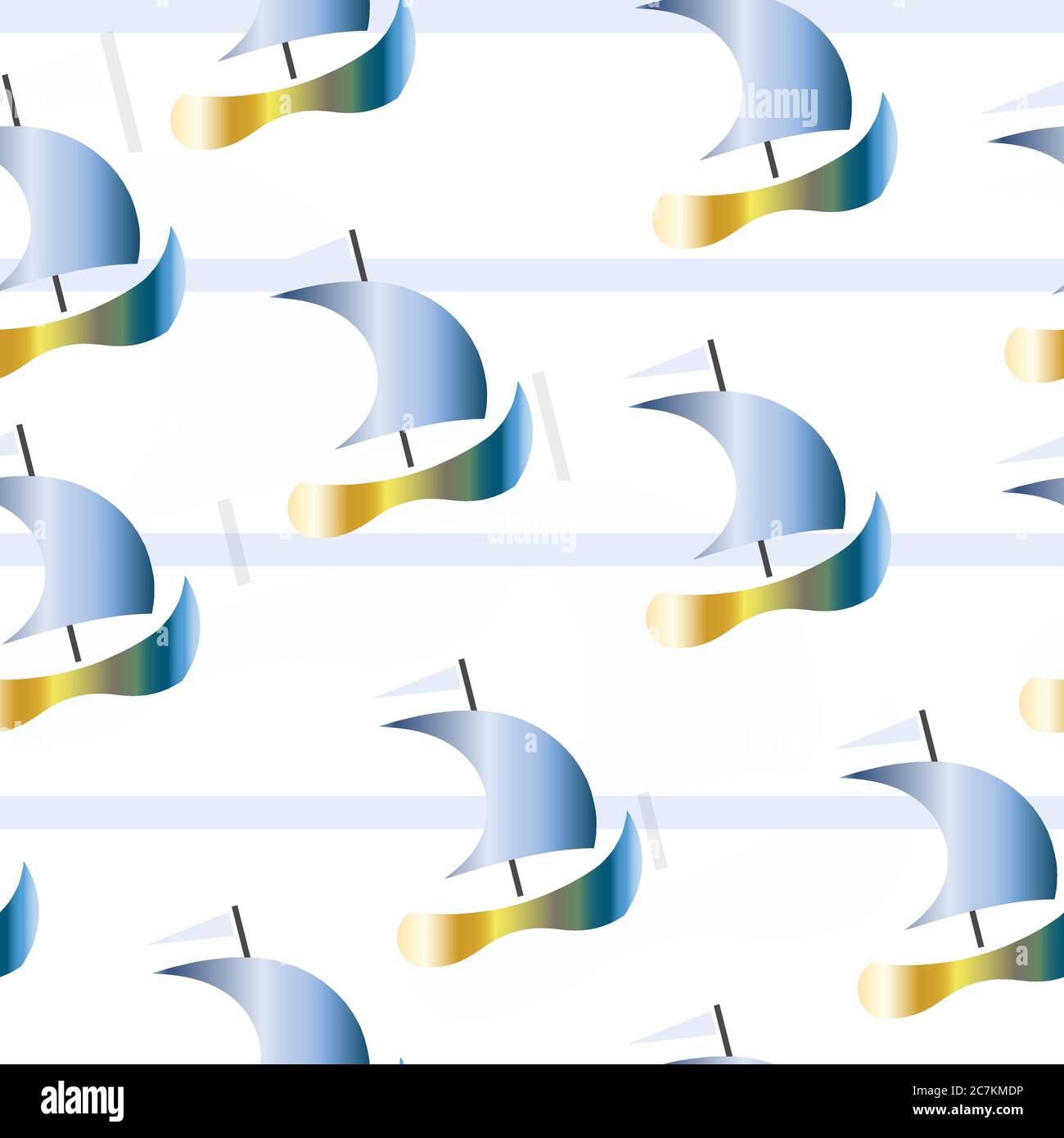 seamless pattern with blue boats vector - summer theme Stock Vector ...
