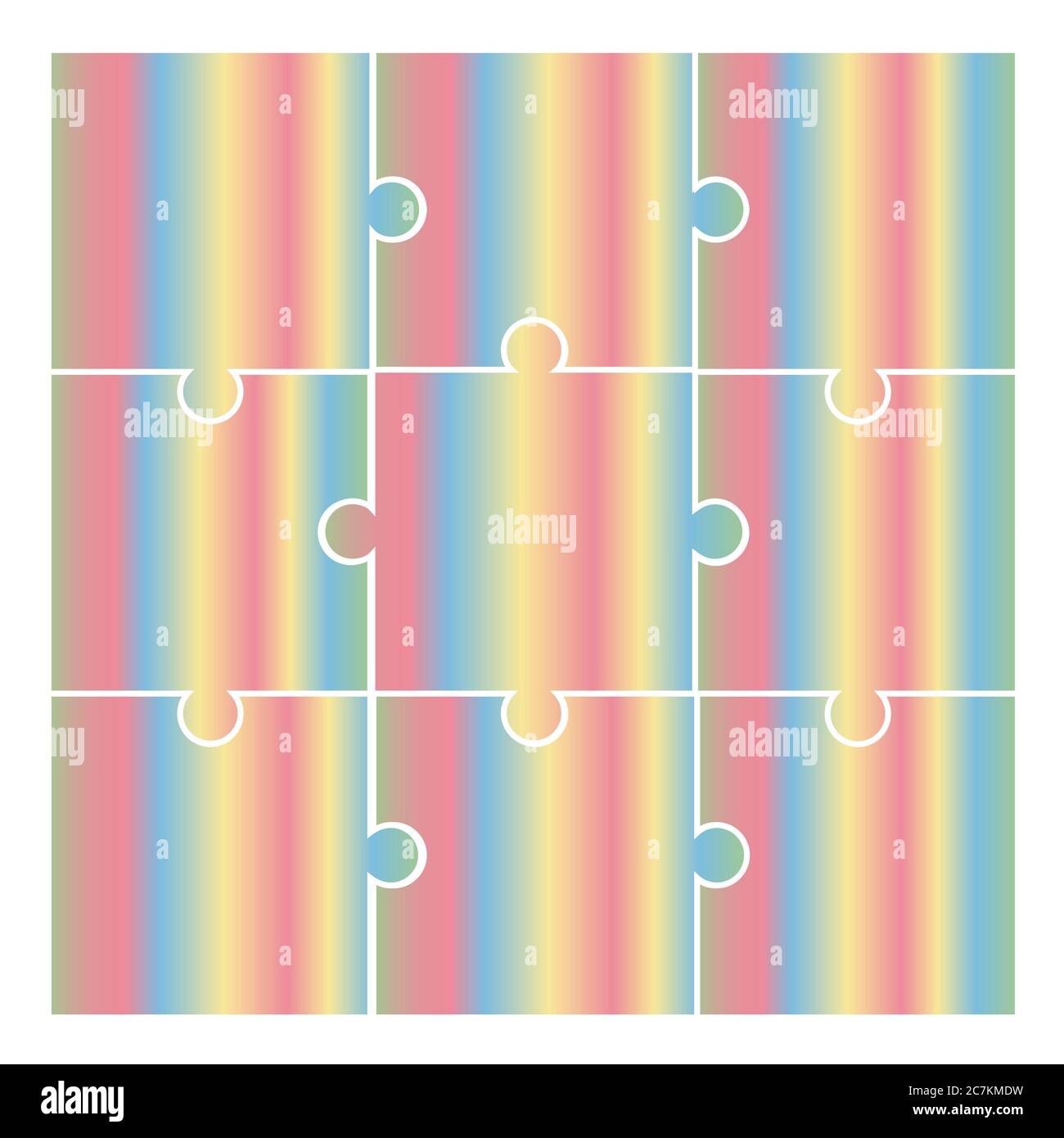 puzzle pieces vector in rainbow colors - jigsaw pictogram vector Stock ...