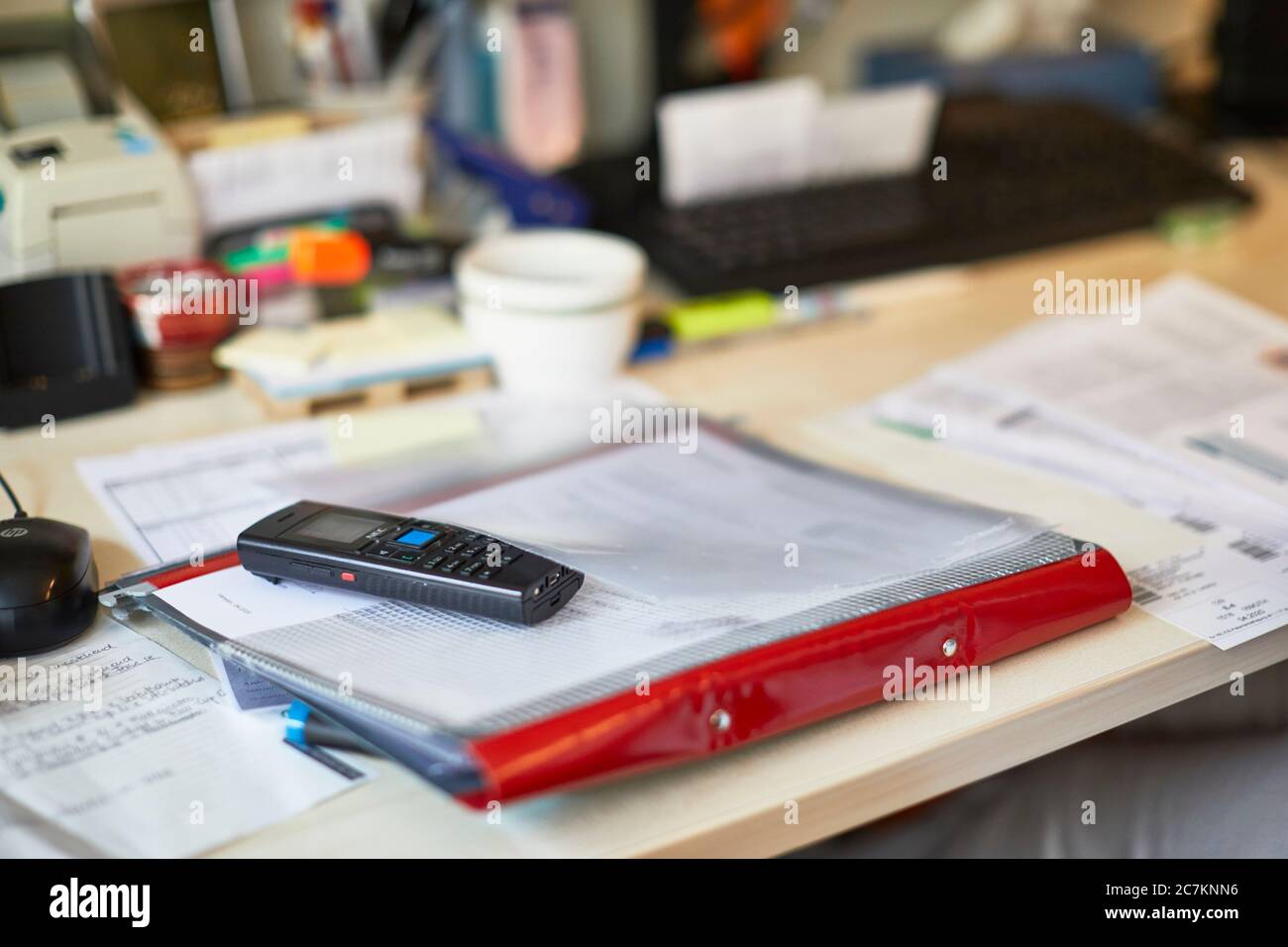 Doctor's room, medical file, desk, telephone Stock Photo - Alamy