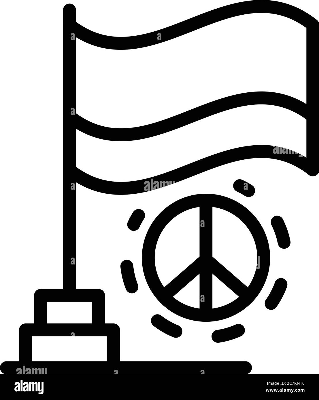 Peace flag icon, outline style Stock Vector Image & Art - Alamy
