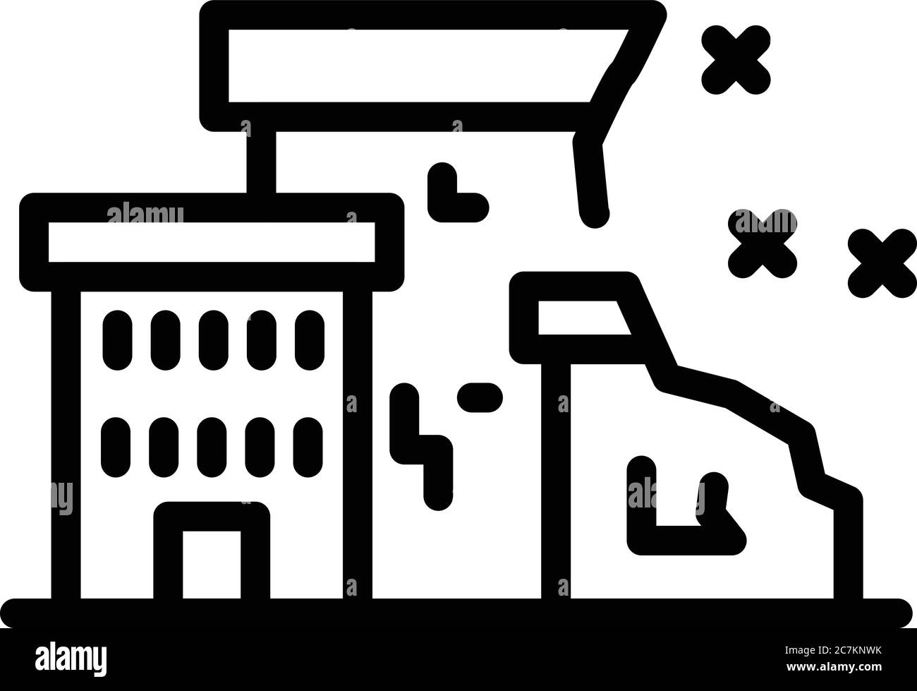 City destruction icon, outline style Stock Vector Image & Art - Alamy