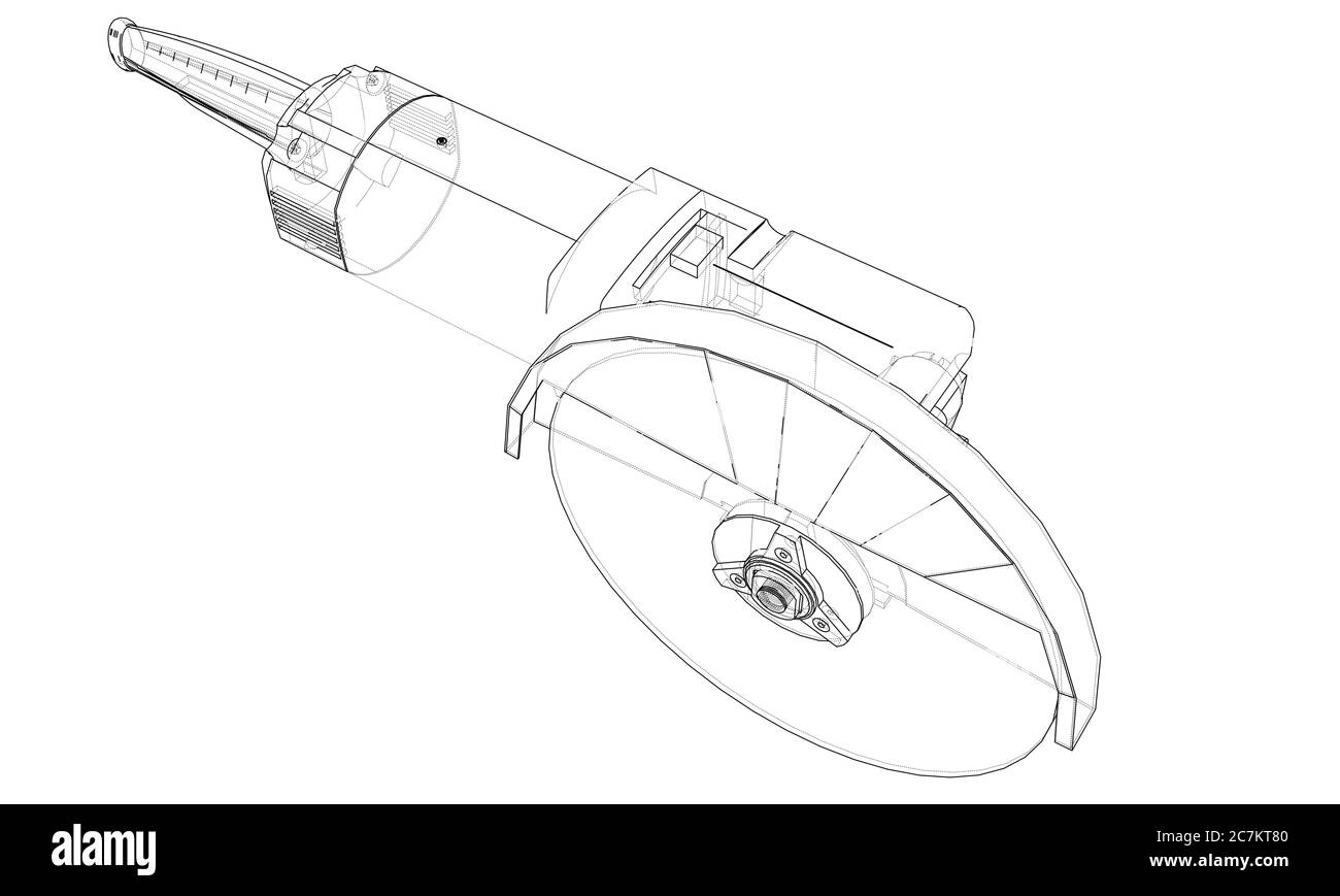 Outline electric angle grinder Stock Photo - Alamy