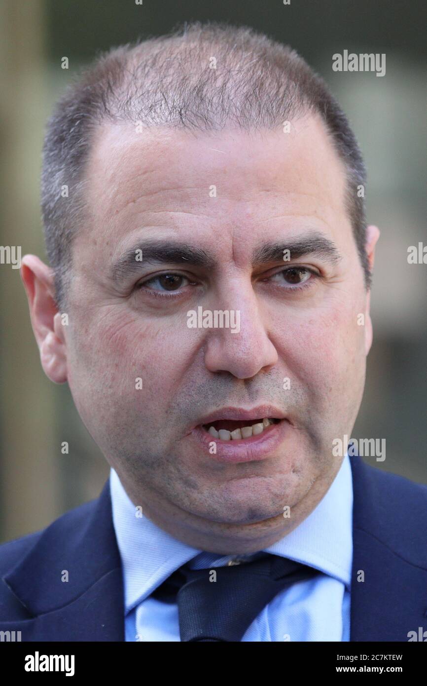 Marcus Coutain's lawyer Timur Rustem outside Highbury Corner ...