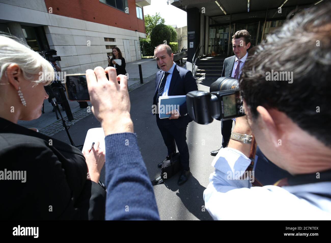 Marcus Coutain's lawyer Timur Rustem outside Highbury Corner ...