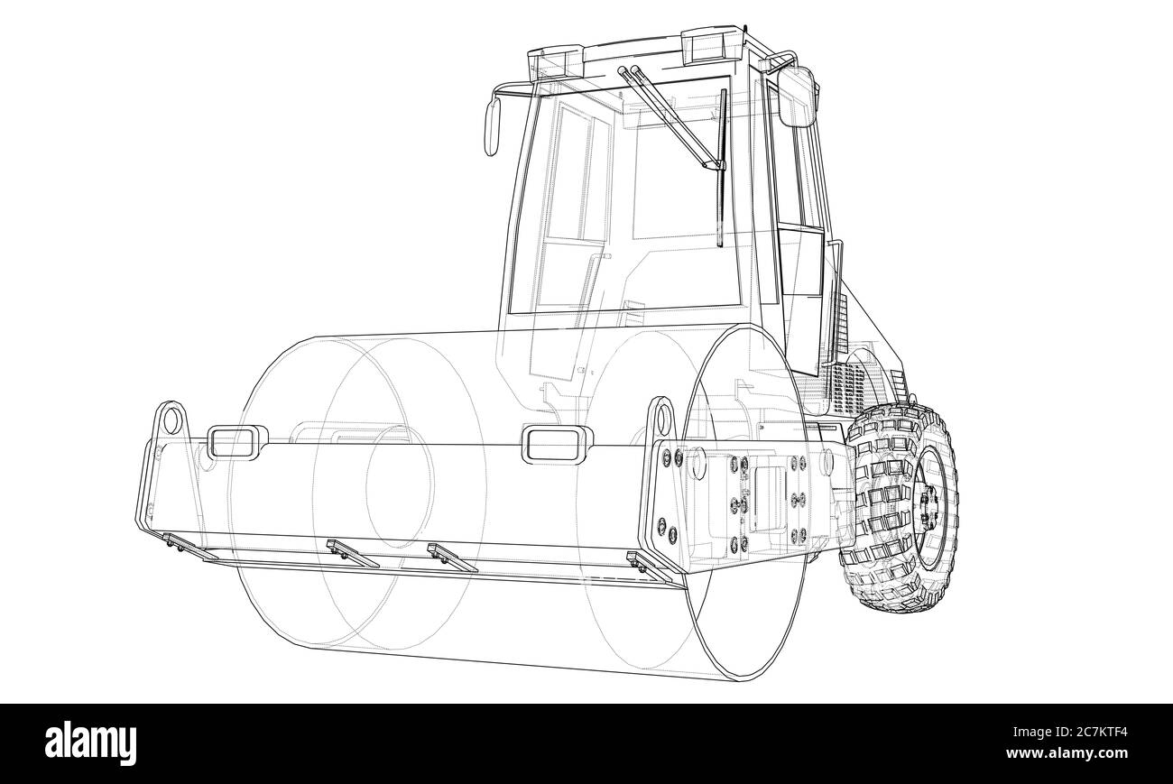 Construction machine. Asphalt compactor Stock Photo - Alamy