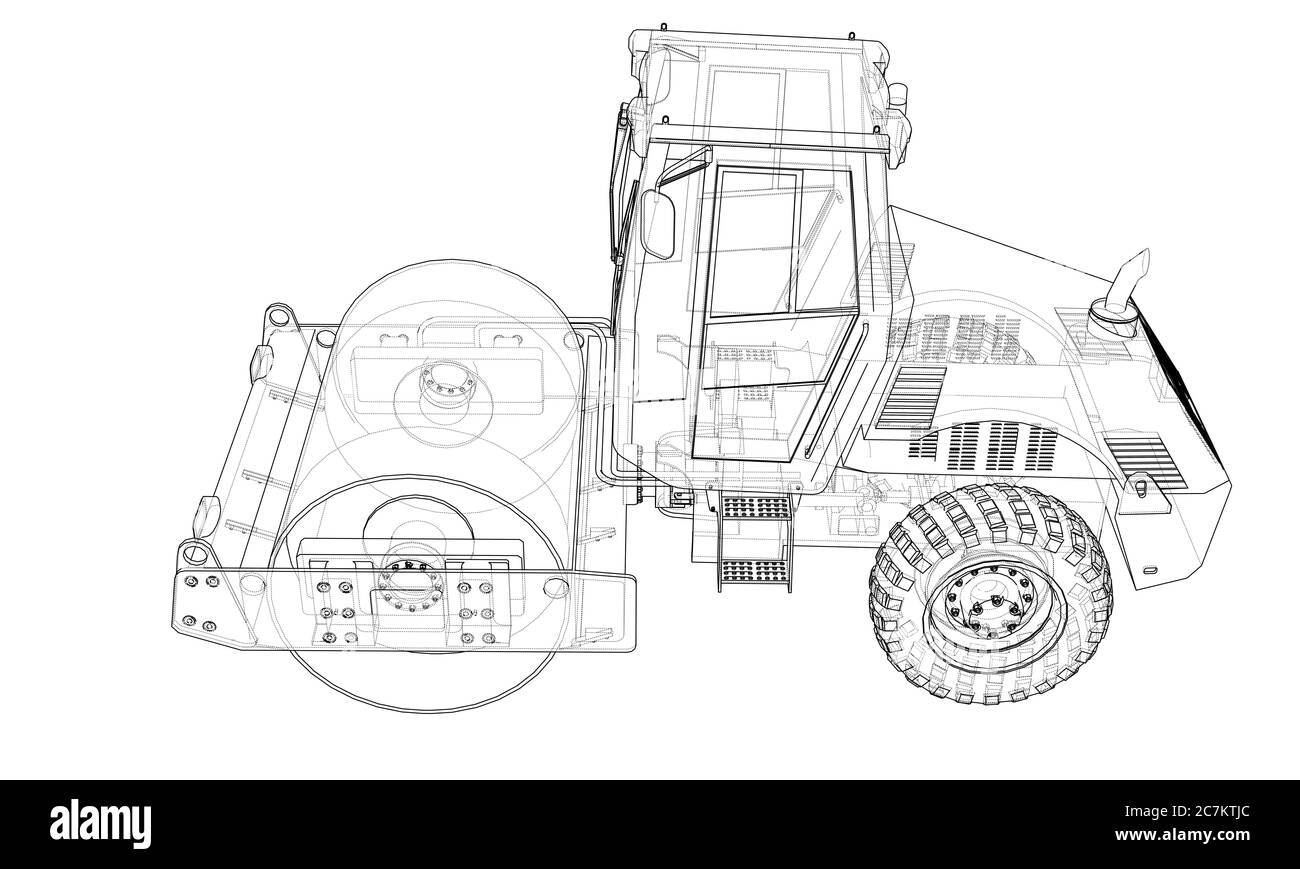 Construction machine. Asphalt compactor Stock Photo - Alamy