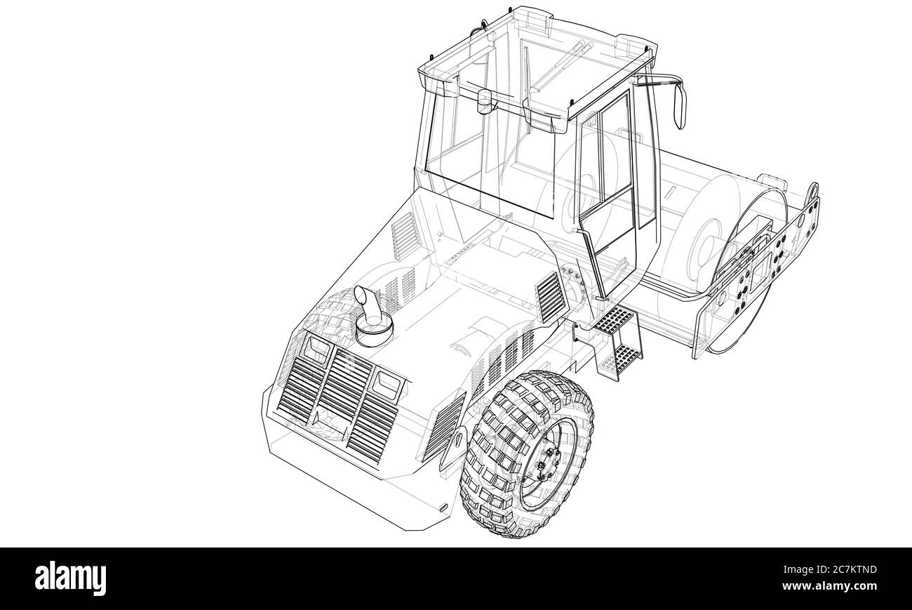 Construction machine. Asphalt compactor Stock Photo - Alamy