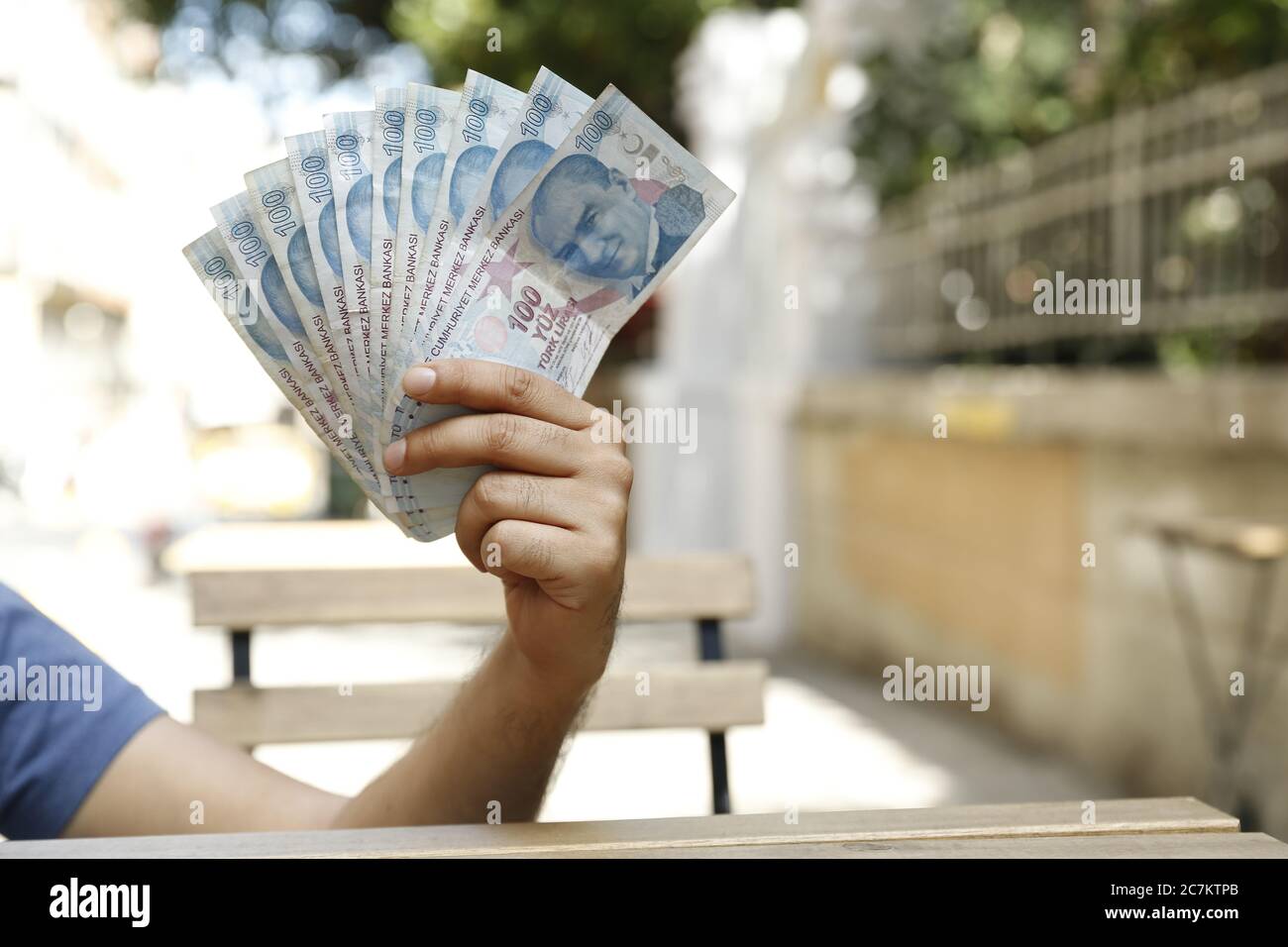 man hand holding money, selective focus Stock Photo - Alamy