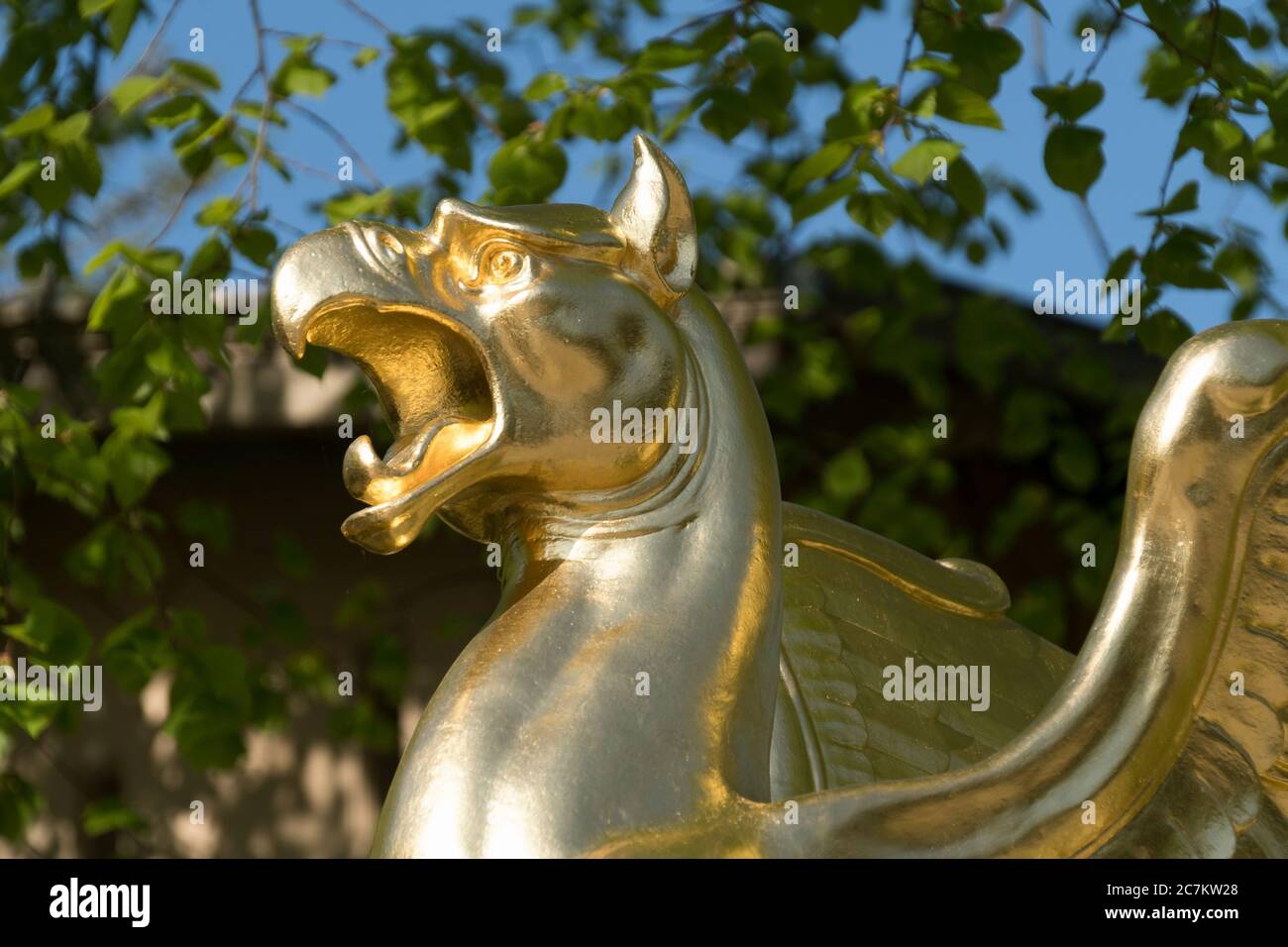 Berlin, Wannsee, Glienicke Palace, Johannitertor (Griffin Gate), gilded ...