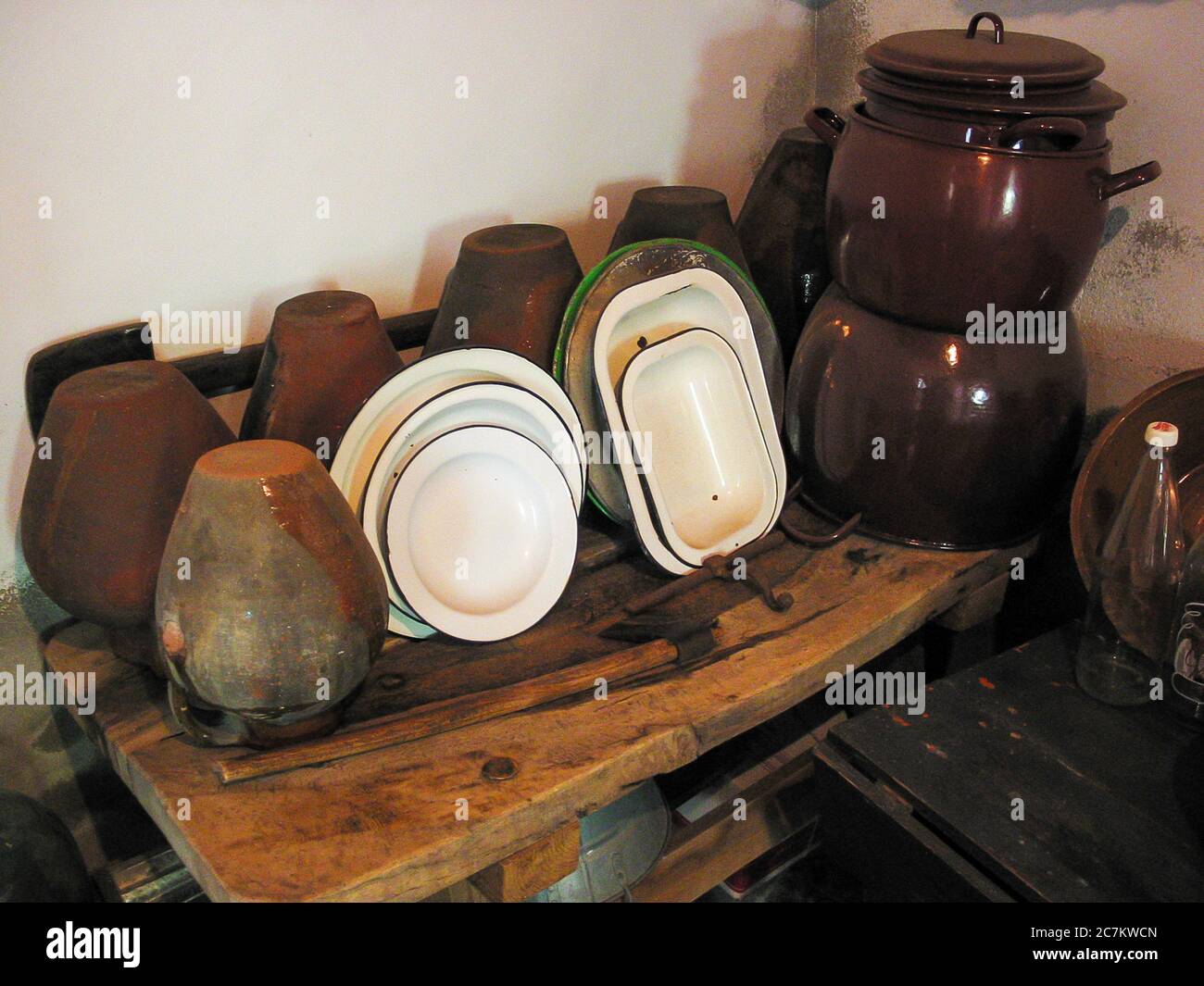 Pots and cooking items stored in a pantry Stock Photo - Alamy