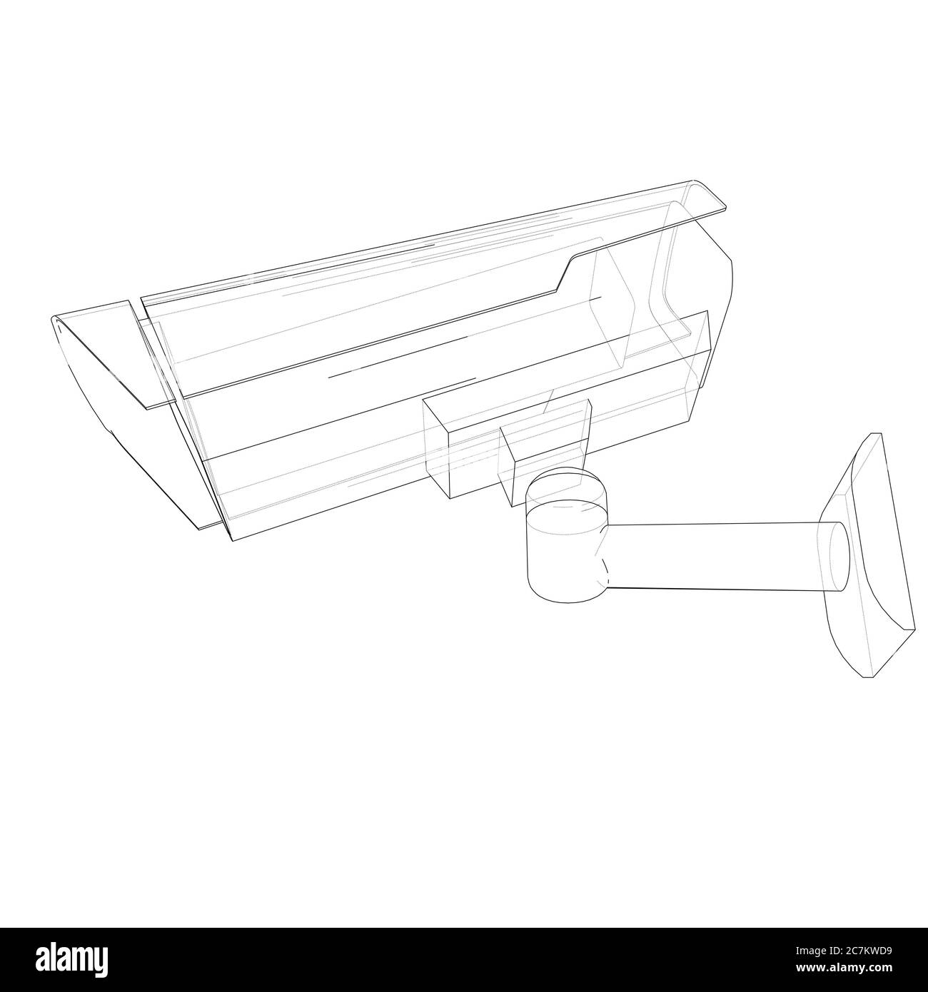 Outline CCTV camera. Security camera Stock Photo - Alamy