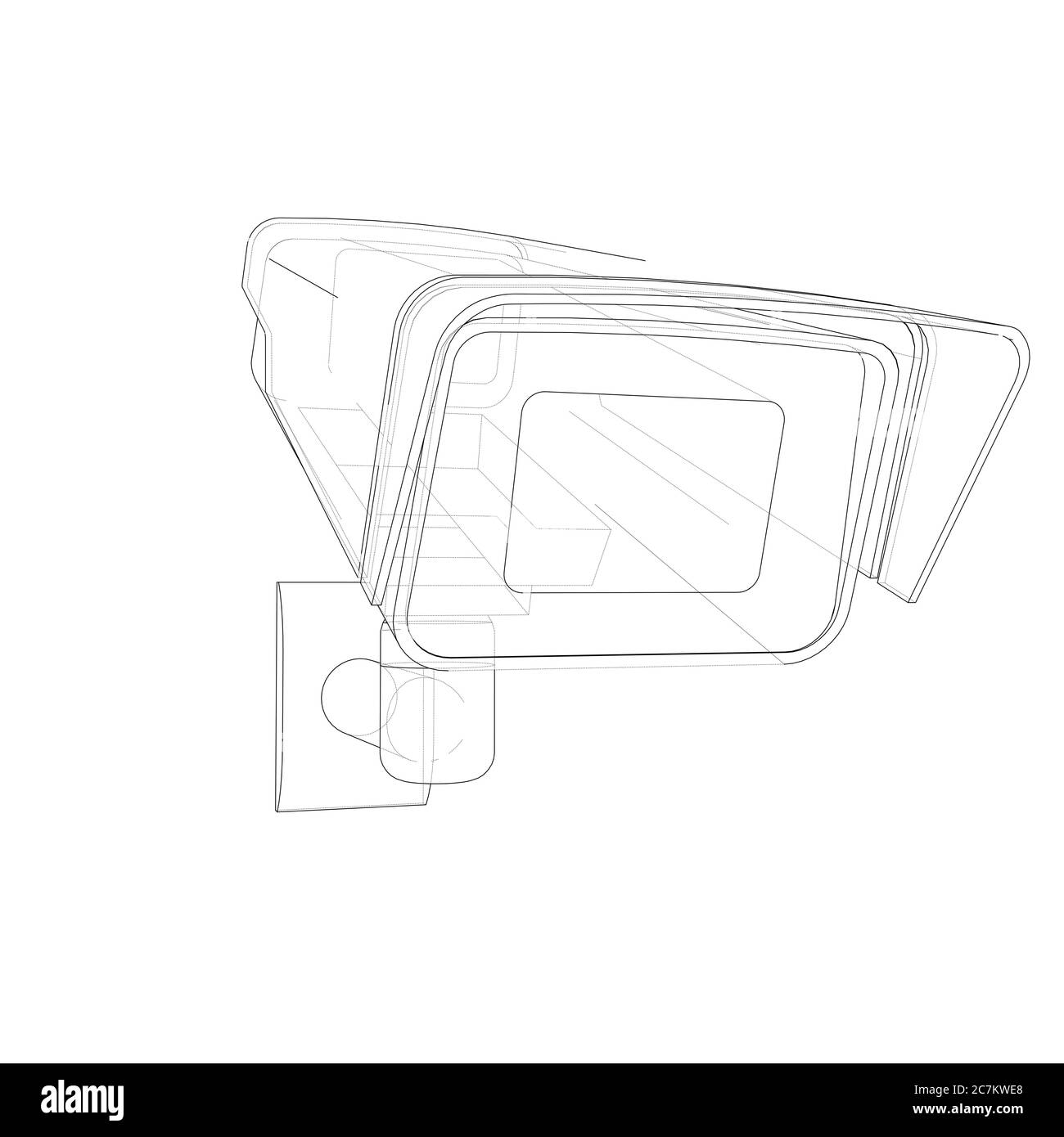 Outline CCTV camera. Security camera Stock Photo - Alamy