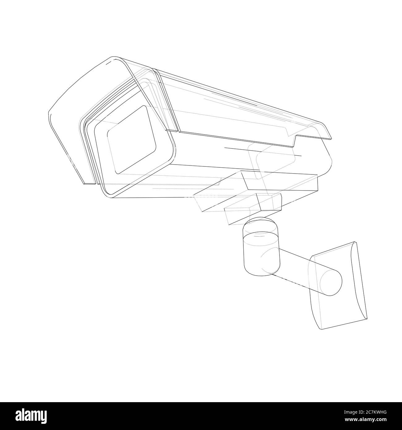Outline CCTV camera. Security camera Stock Photo - Alamy