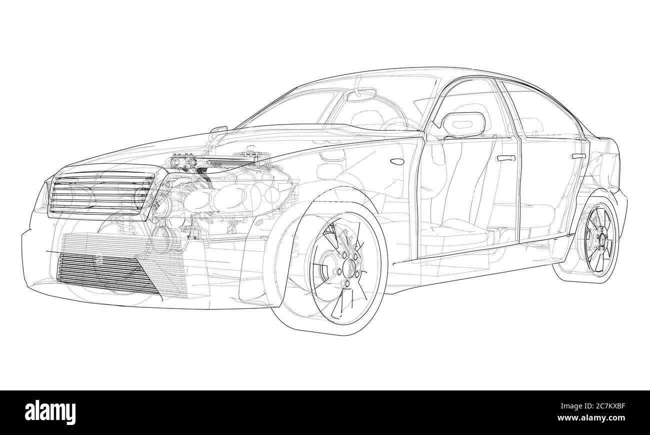 Concept car. 3d illustration Stock Photo - Alamy