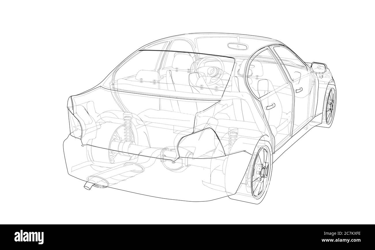 Concept car. 3d illustration Stock Photo - Alamy