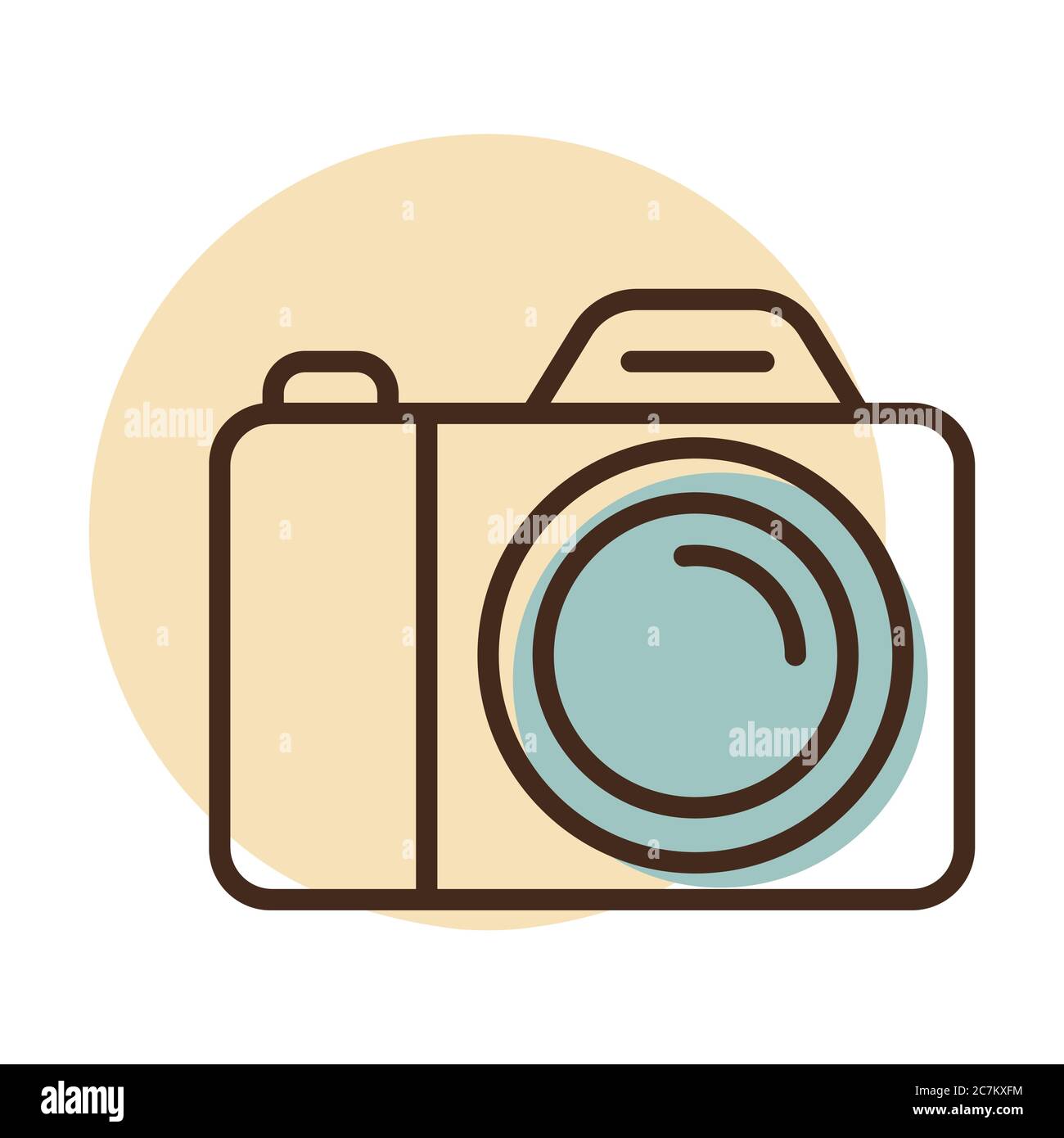 Camera vector icon. Camping and Hiking sign. Graph symbol for foto web ...