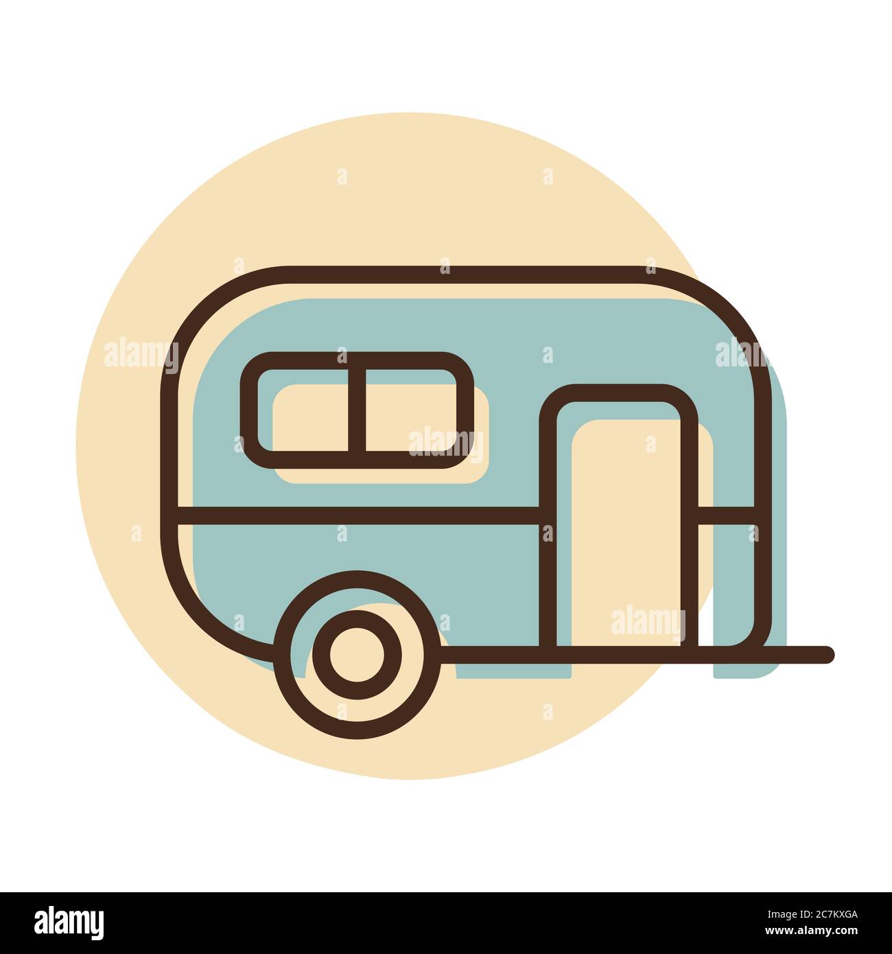 Caravan trailer vector icon. Camping sign. Graph symbol for travel and ...