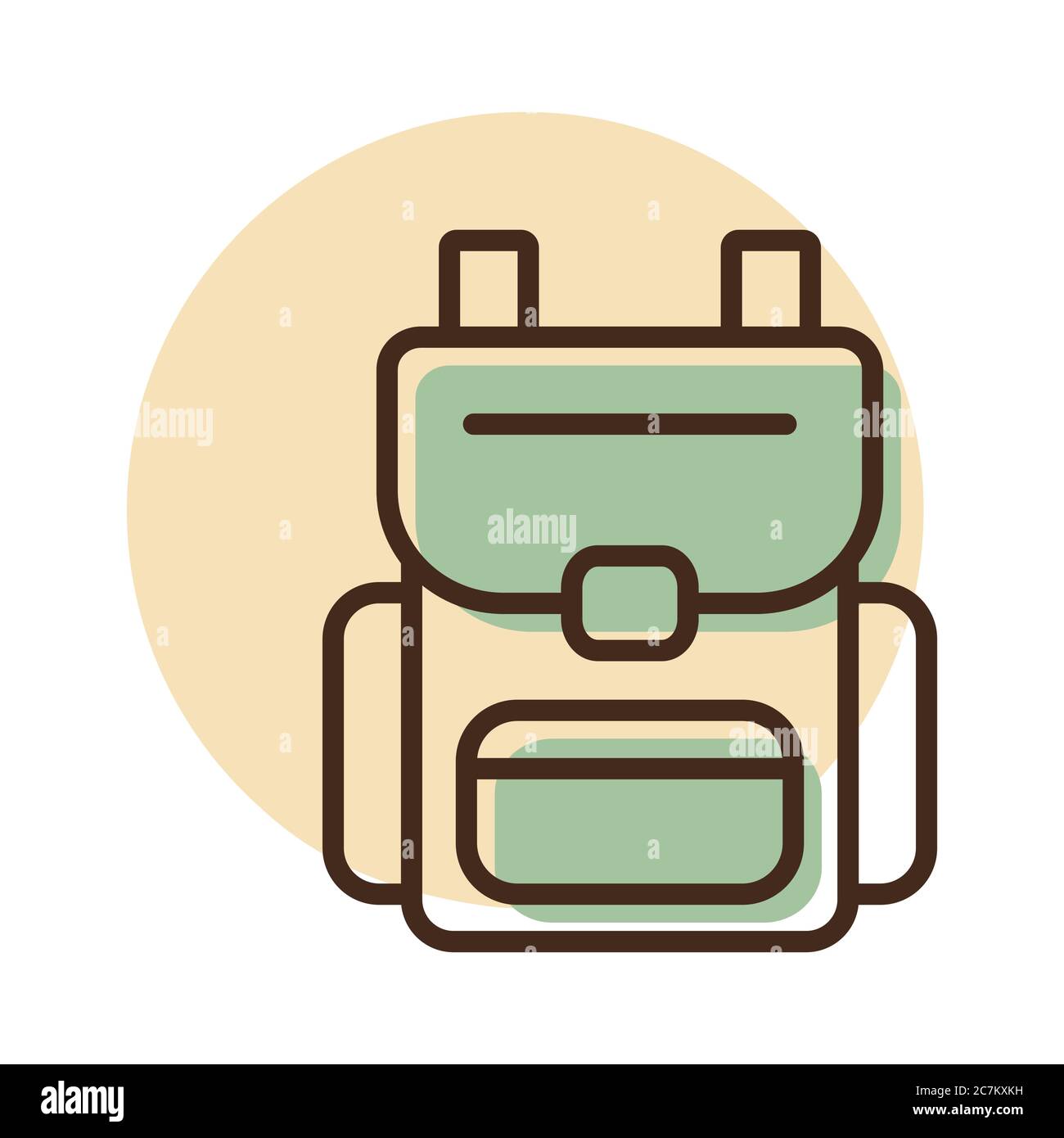 Camping backpack vector icon. Camping and Hiking sign. Graph symbol for ...