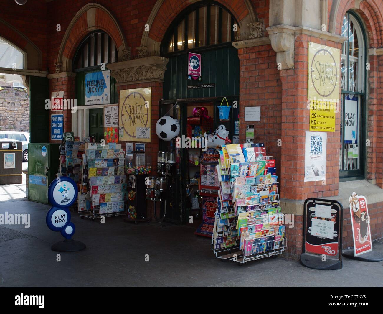 A gift shop forecourt situated in Tynemouth historic train/metro ...