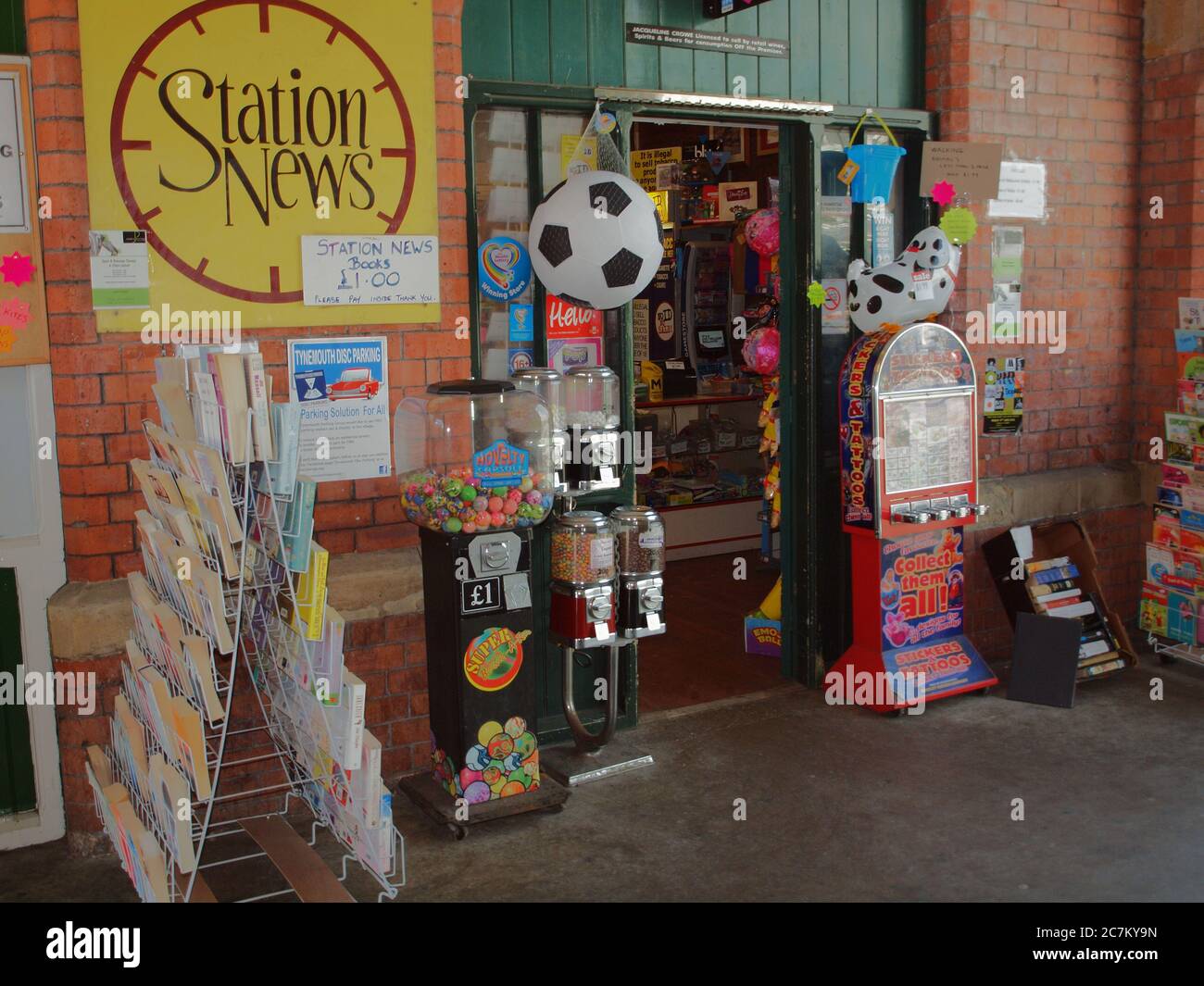 A gift shop forecourt situated in Tynemouth historic train/metro ...