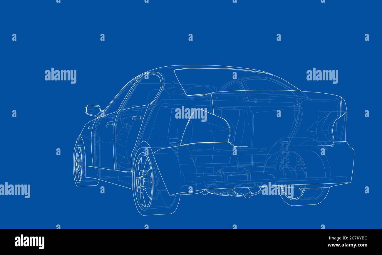 Concept car. 3d illustration Stock Photo - Alamy