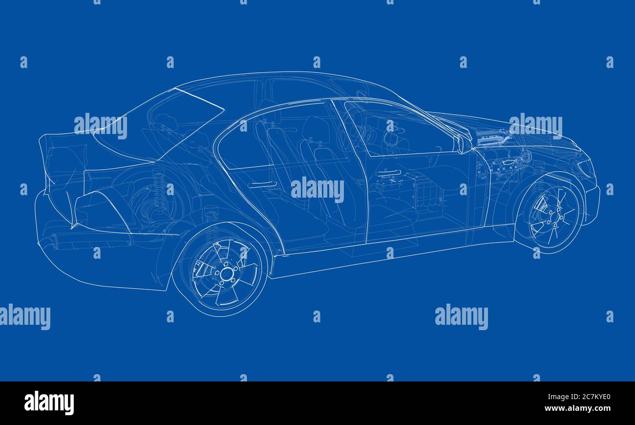 Concept car. 3d illustration Stock Photo - Alamy