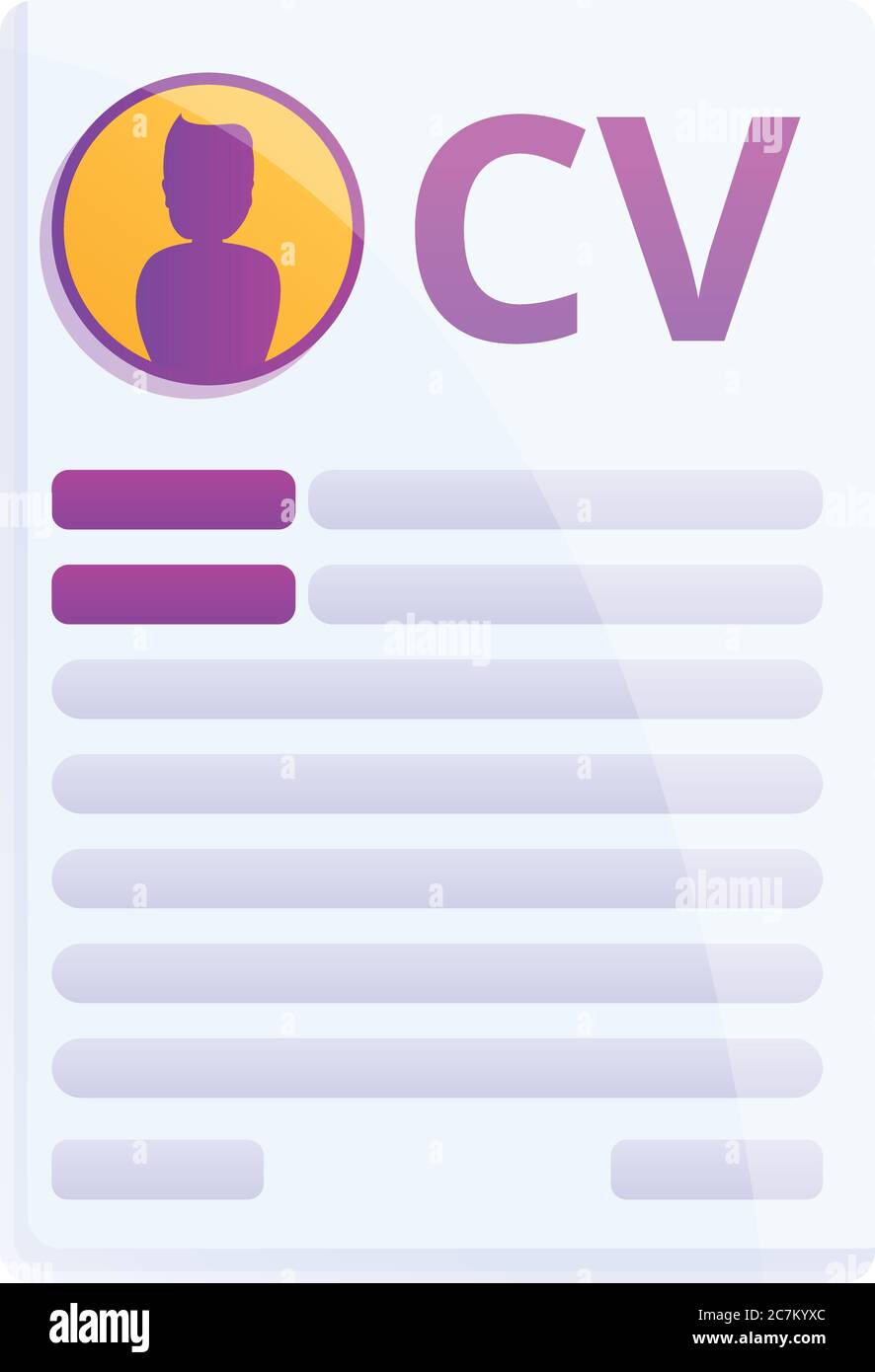Cv paper icon. Cartoon of cv paper vector icon for web design isolated ...