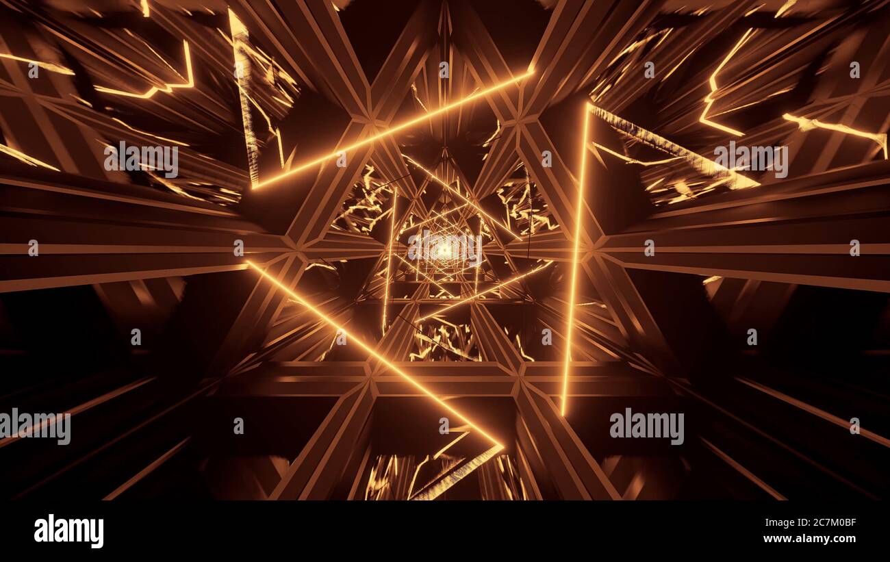 Illustration of a cosmic background with orange neon laser lights Stock ...