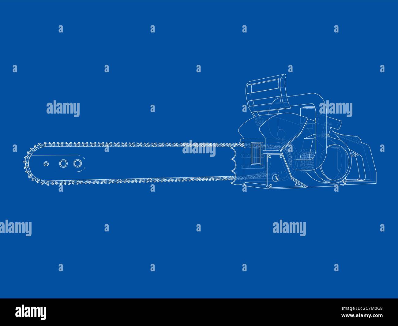 Chain saw drawing in hi-res stock photography and images - Alamy