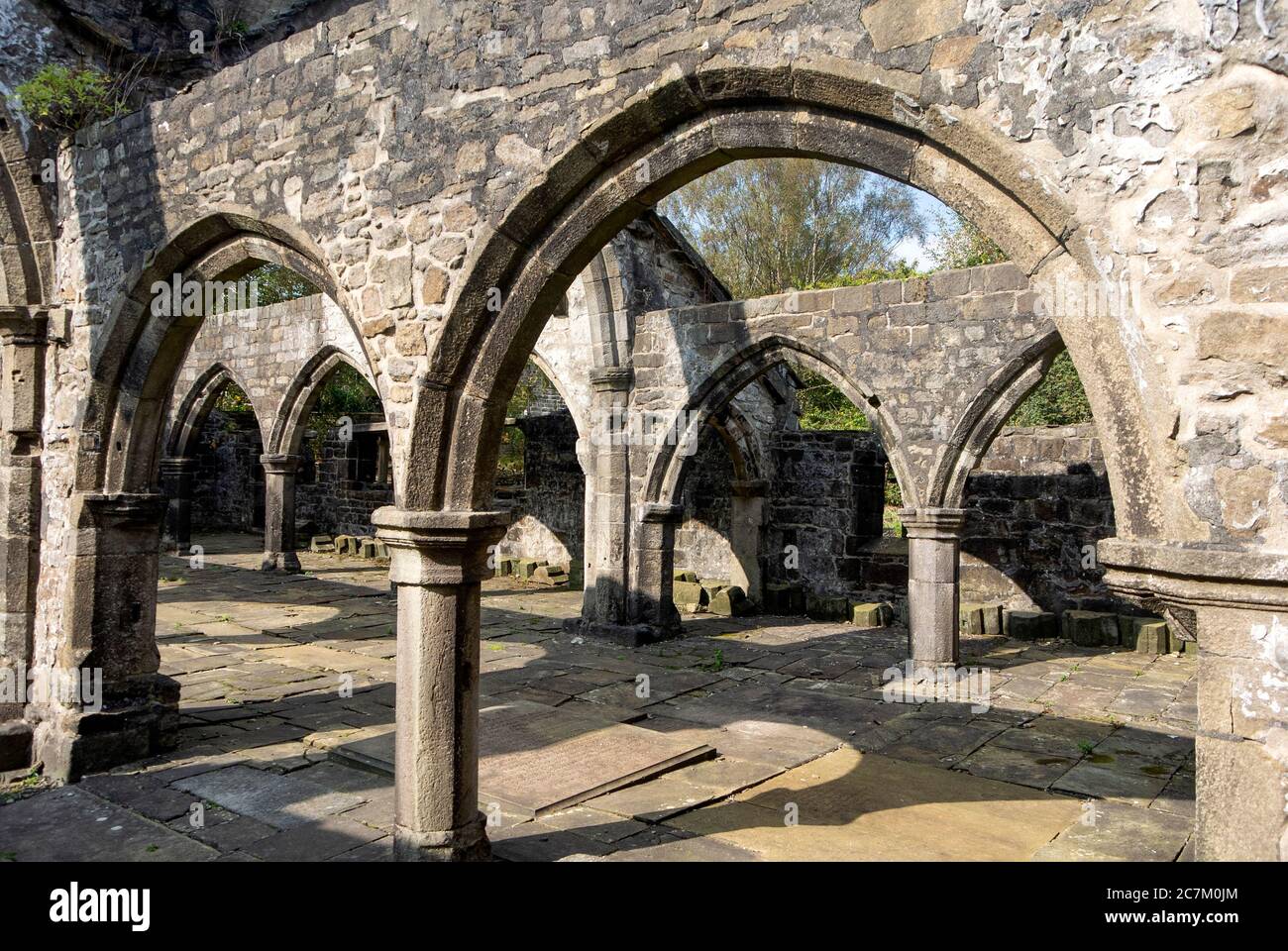 Ruined church of Saint Thomas a Beckett in the Yorkshire village of ...