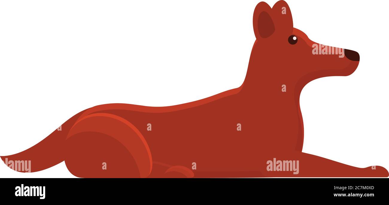 Dog lies icon. Cartoon of dog lies vector icon for web design isolated ...
