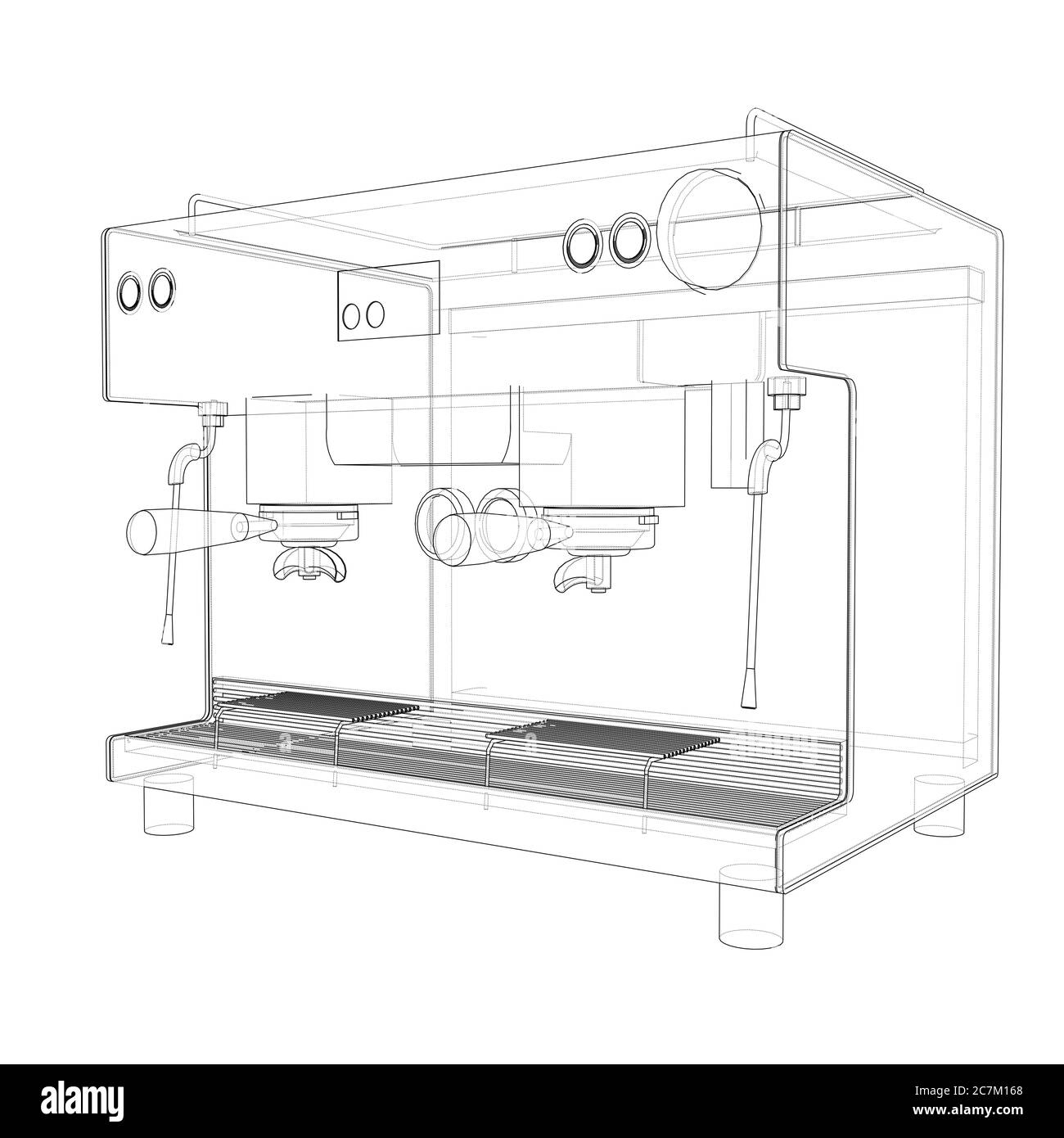 Outline coffee machine Stock Photo - Alamy