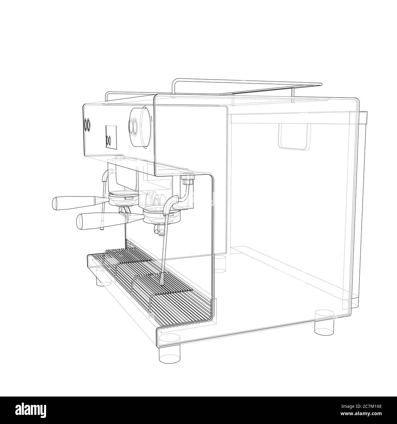Outline coffee machine Stock Photo - Alamy