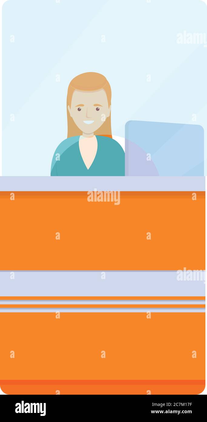 Bank teller behing glass icon. Cartoon of bank teller behing glass ...