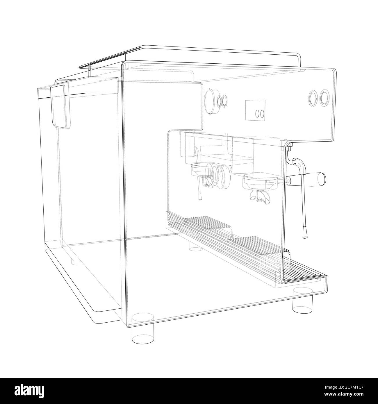 Outline coffee machine Stock Photo - Alamy