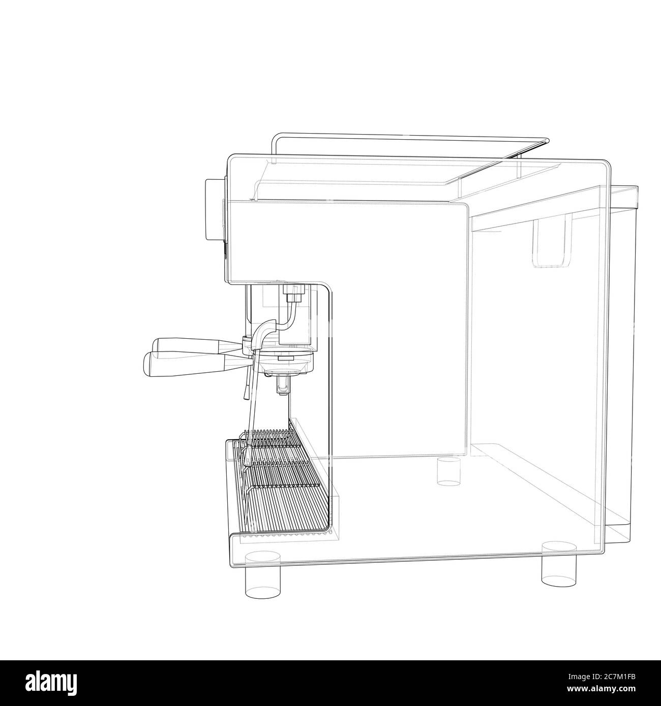 Outline coffee machine Stock Photo - Alamy