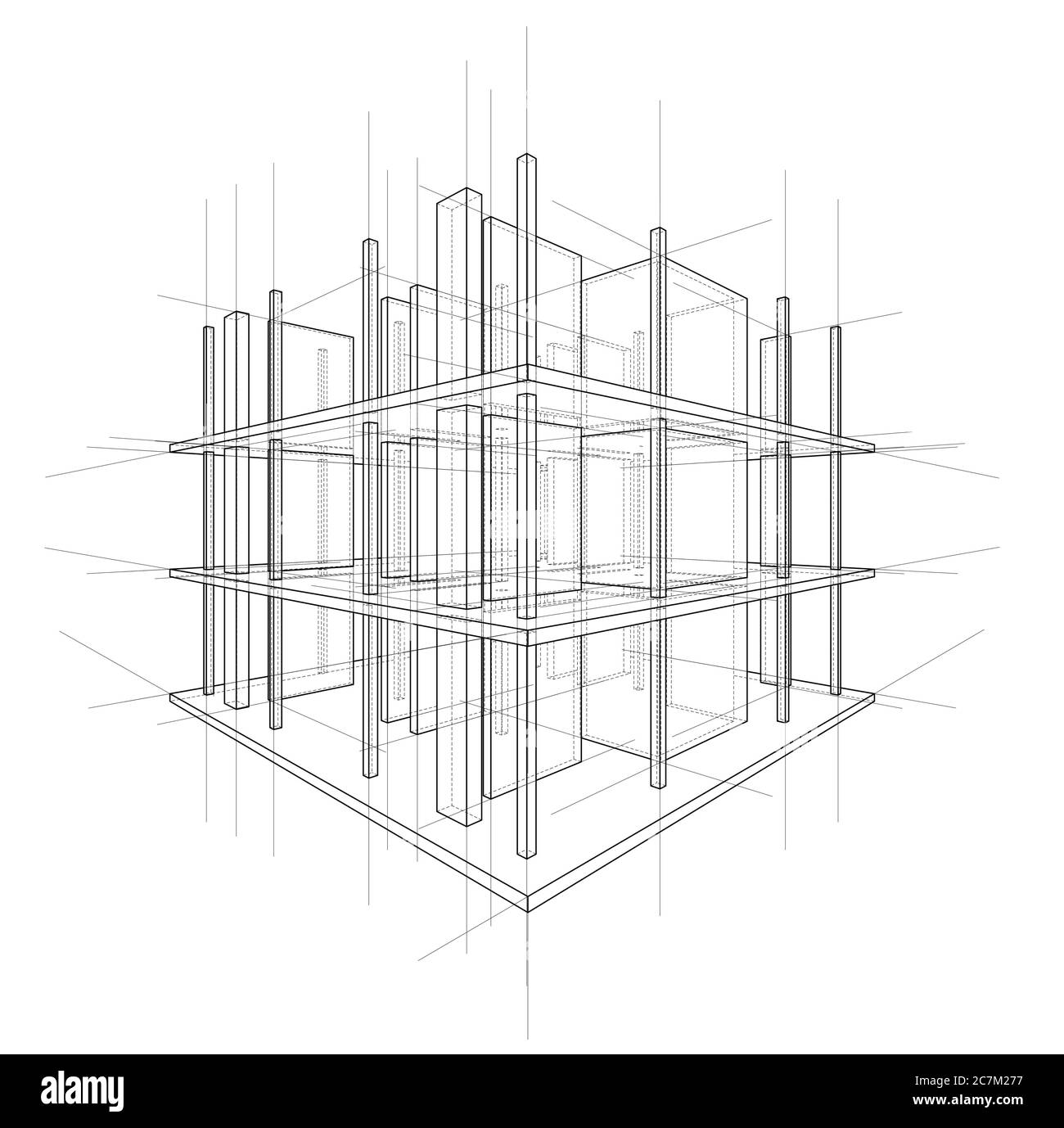 Drawing of a house under construction Stock Photo - Alamy